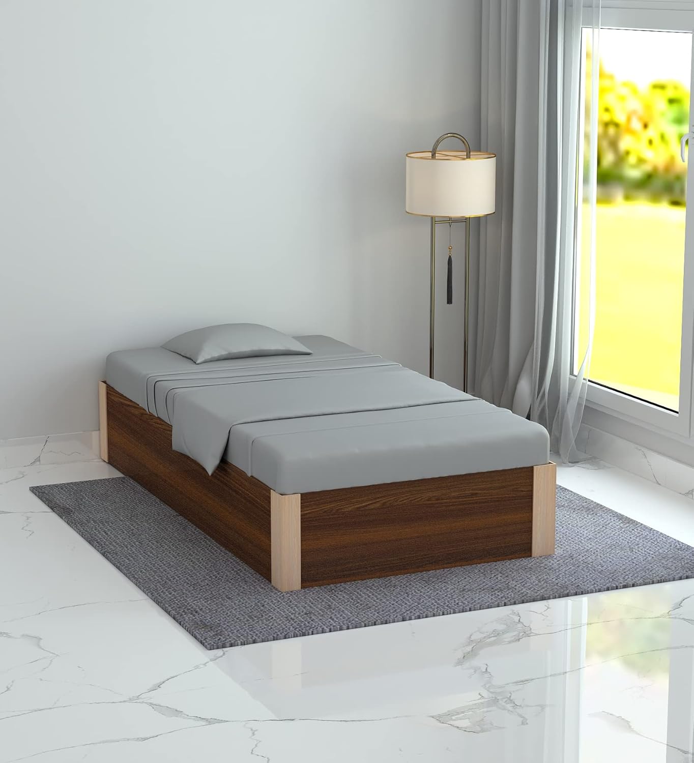 V Create Store Engineered Wood Single Diwan Bed with Box Storage in ...