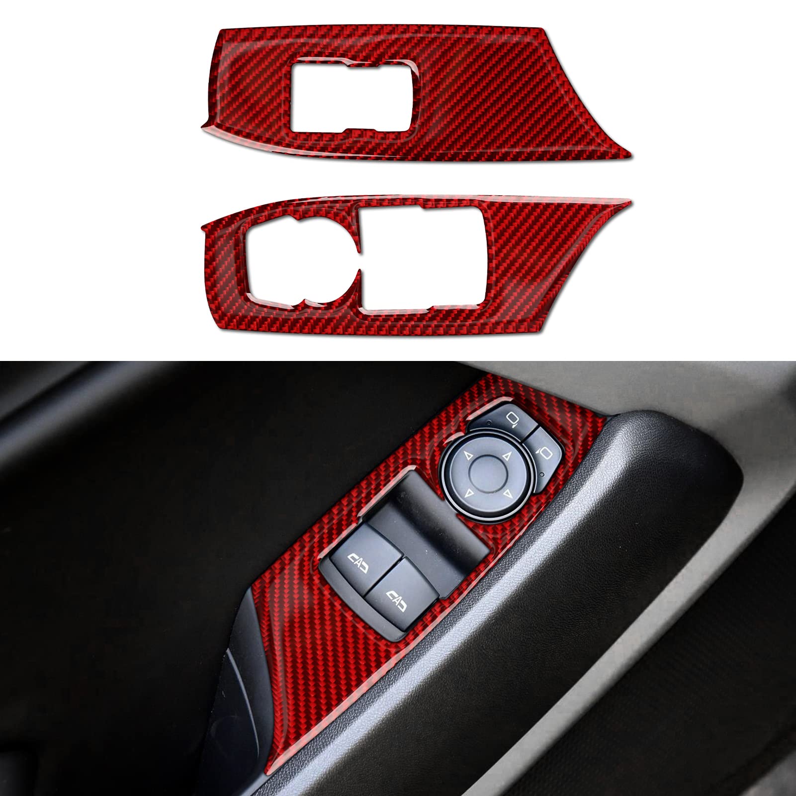 Snapklik.com : Car Window Lift Switch Panel Sticker Decal Carbon Fiber ...