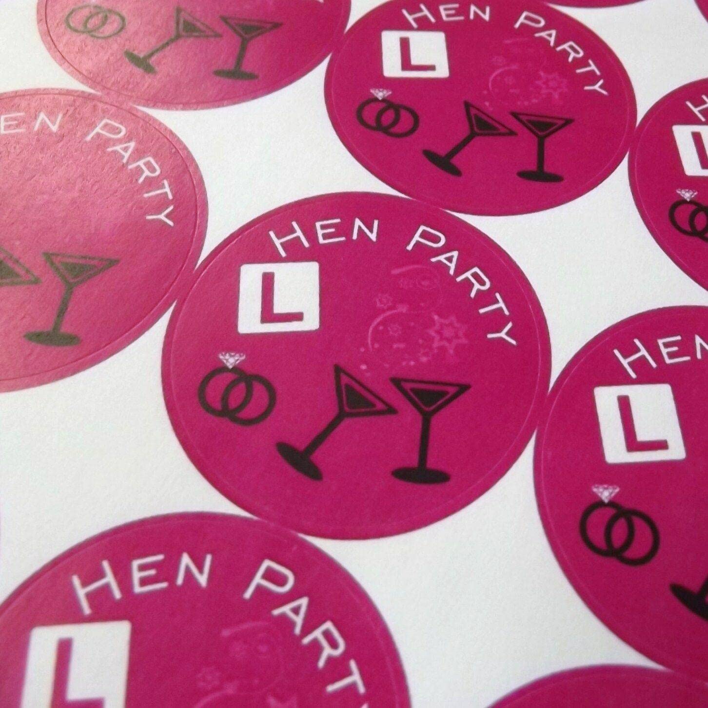 35 HEN NIGHT PARTY STICKERS LABELS FOR FAVOURS SWEET CONES GOODY BAGS ...