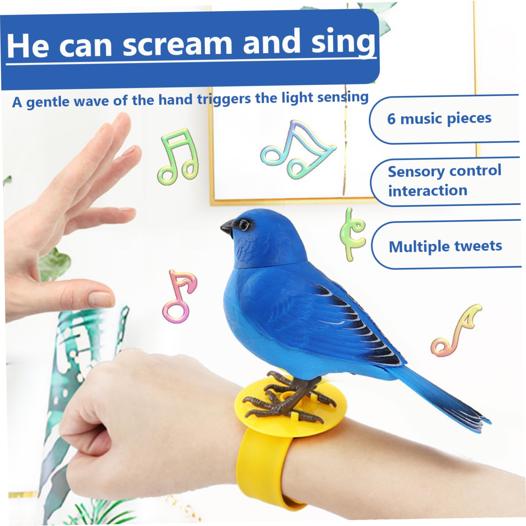Motion Activated Singing Birds Tigrezy Interactive Cat Toy With