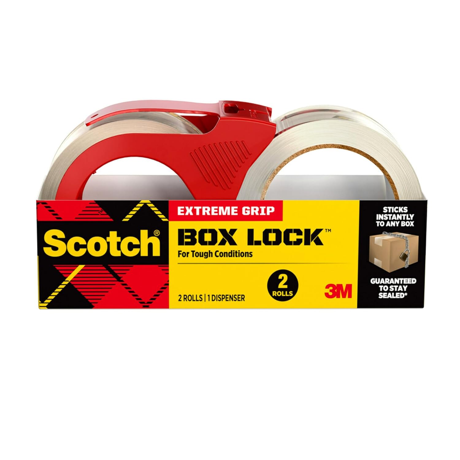 Amazon.com: Scotch Box Lock Packing Tape, Clear, Extreme Grip Moving ...