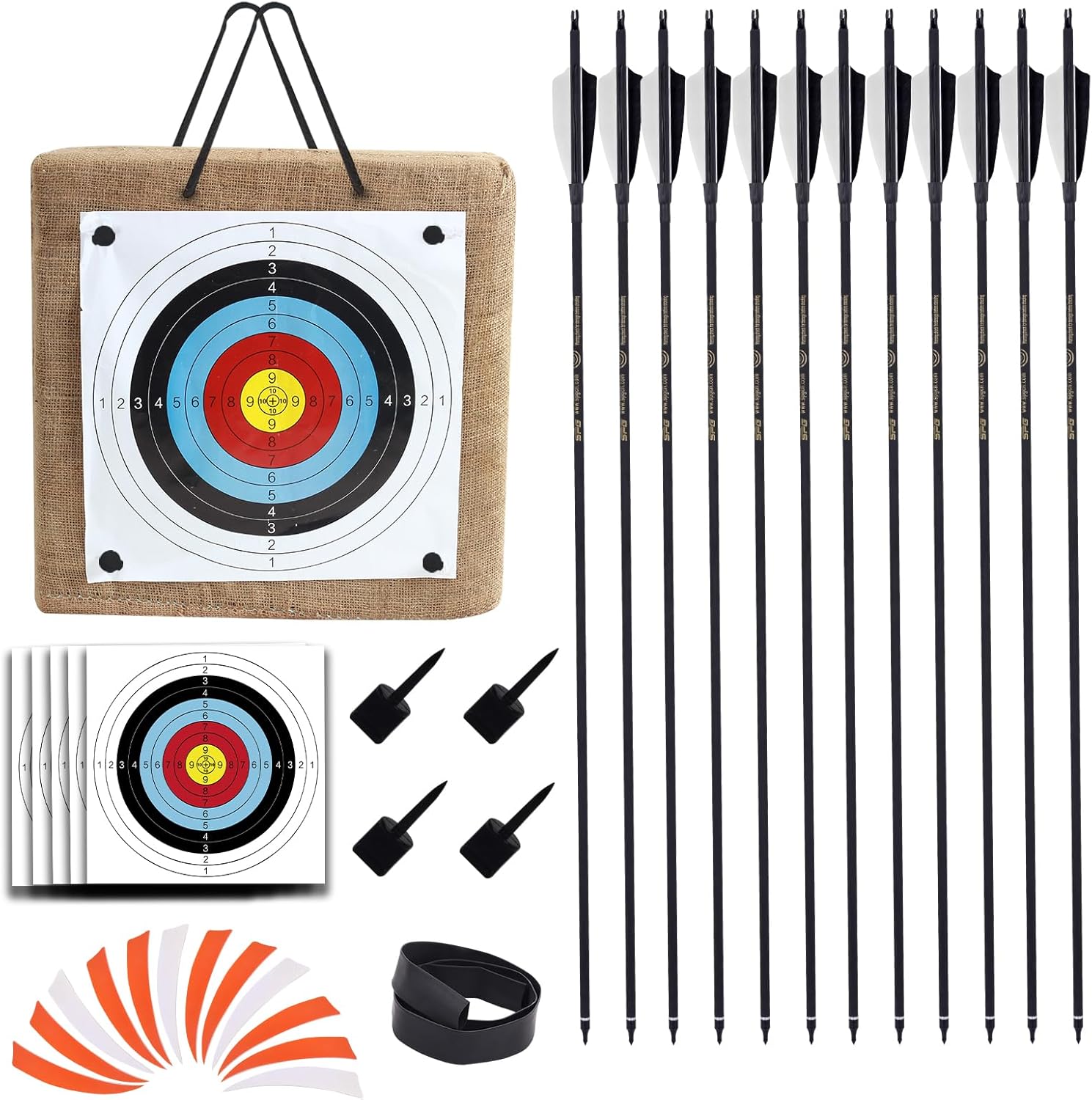 Amazon.com : SOPOGER Archery Target & Carbon Arrows - 20inch Target ...