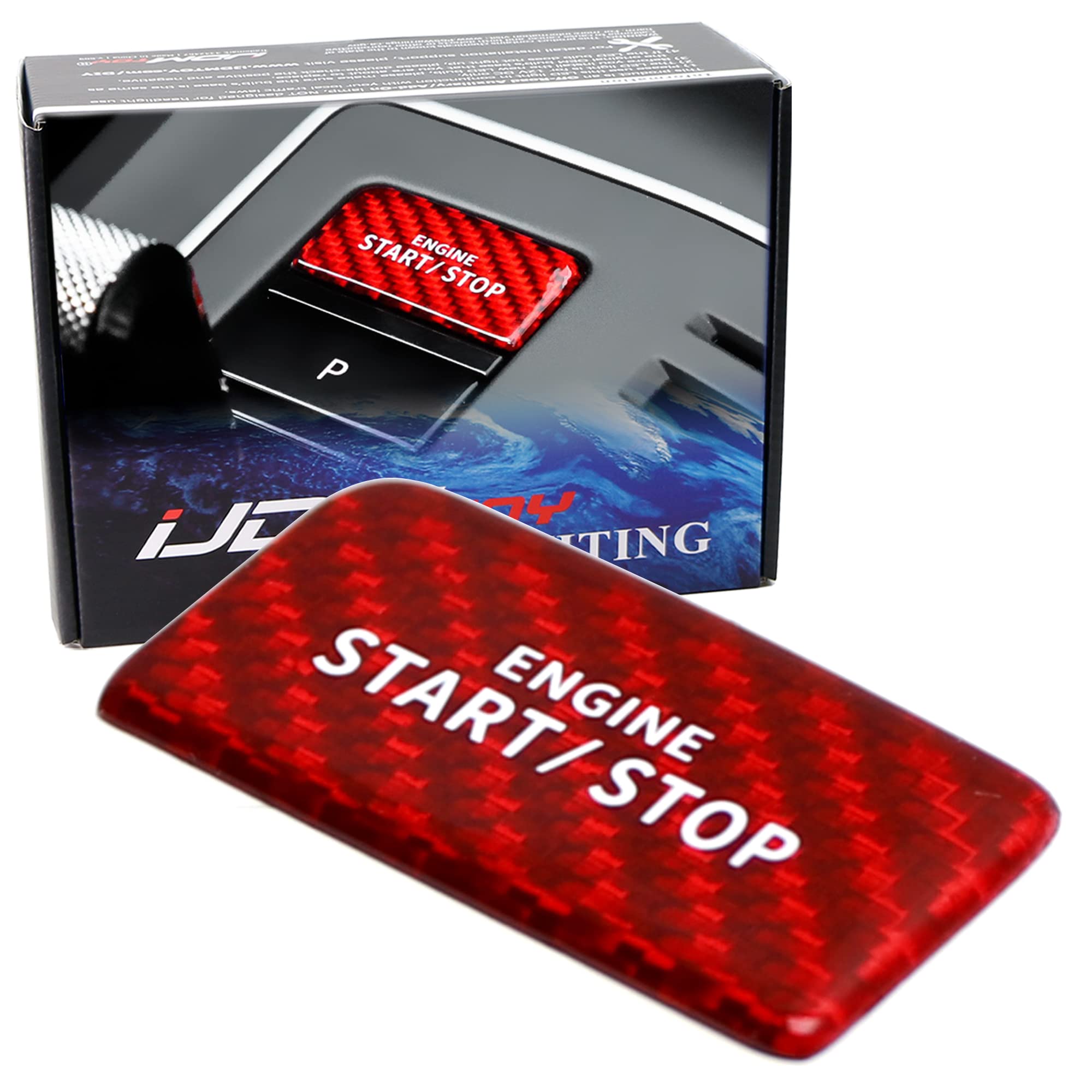 Amazon.com: iJDMTOY Euro R Style Sports Red Real Carbon Fiber Keyless ...