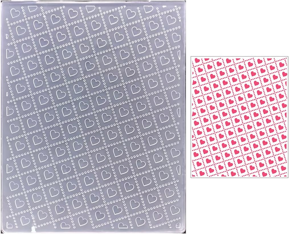 Amazon.com: DDOUJOY Heart Background Plastic Embossing Folders for Card ...