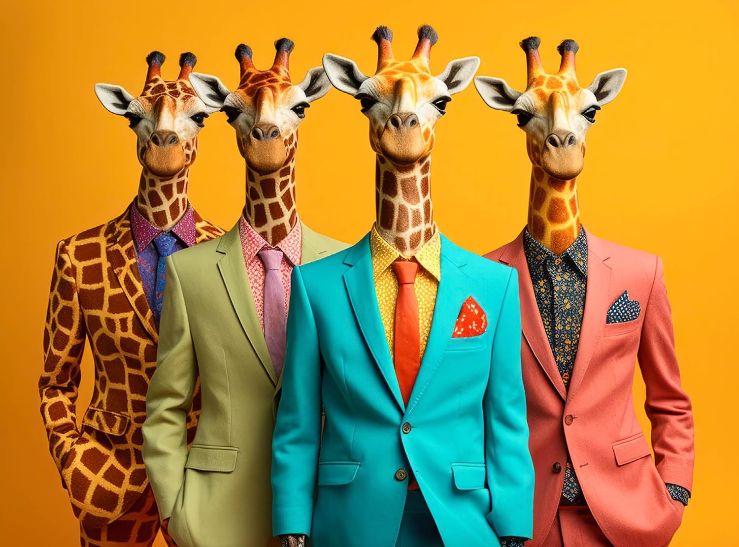 Amazon.com: Cross & Glory - The Fab Four Giraffes - 1000 Piece Jigsaw ...