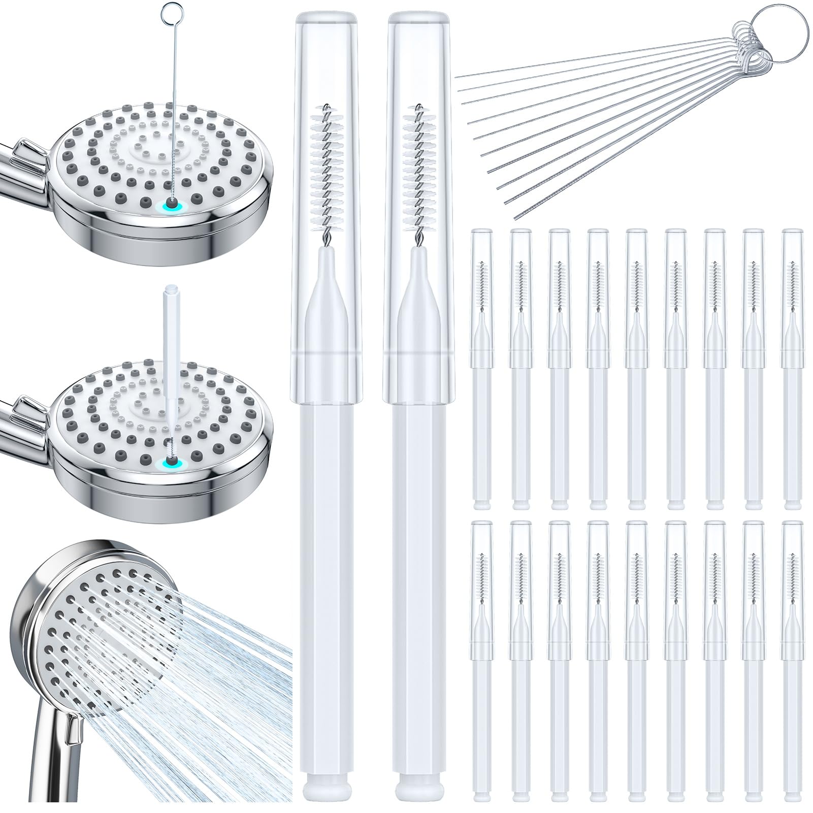 Amazon.com: Lumkew Multisize Shower Head Cleaner Tool, Shower Head ...