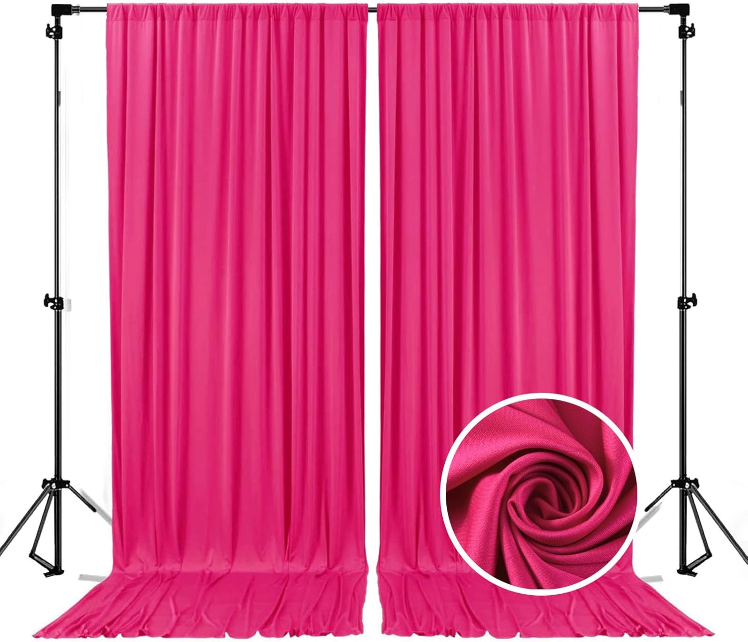 Amazon.com : 10 x 10 Feet Fuschia Backdrop Curtain for Partie ...