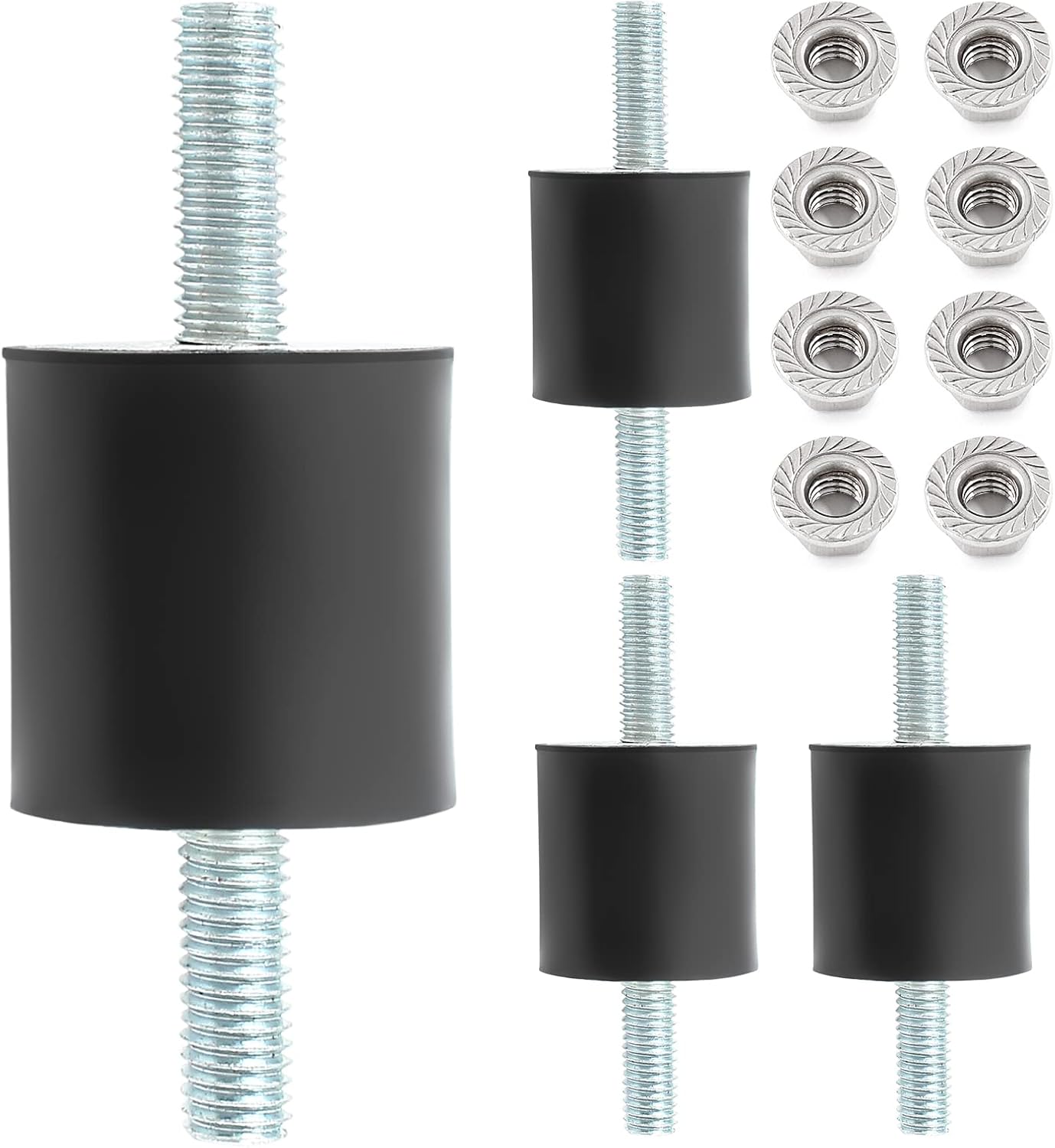 Bonsicoky 4 Pcs M8 Rubber Studs Shock Absorber Anti-Vibration Isolator Mounts for Diesel Engines ...