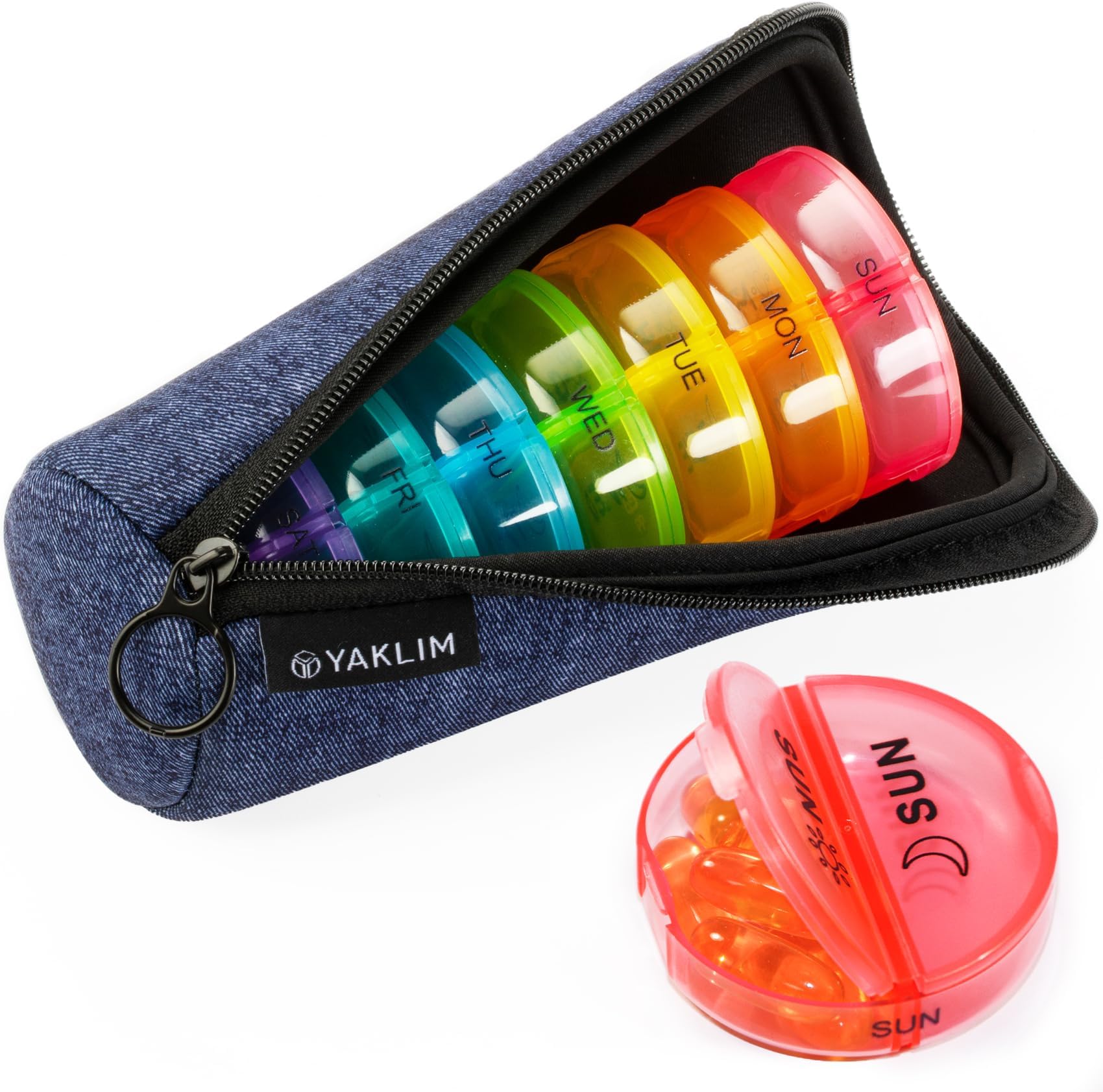 Amazon.com: Travel Pill Organizer 2 Times a Day, AM/PM Pill Containers ...