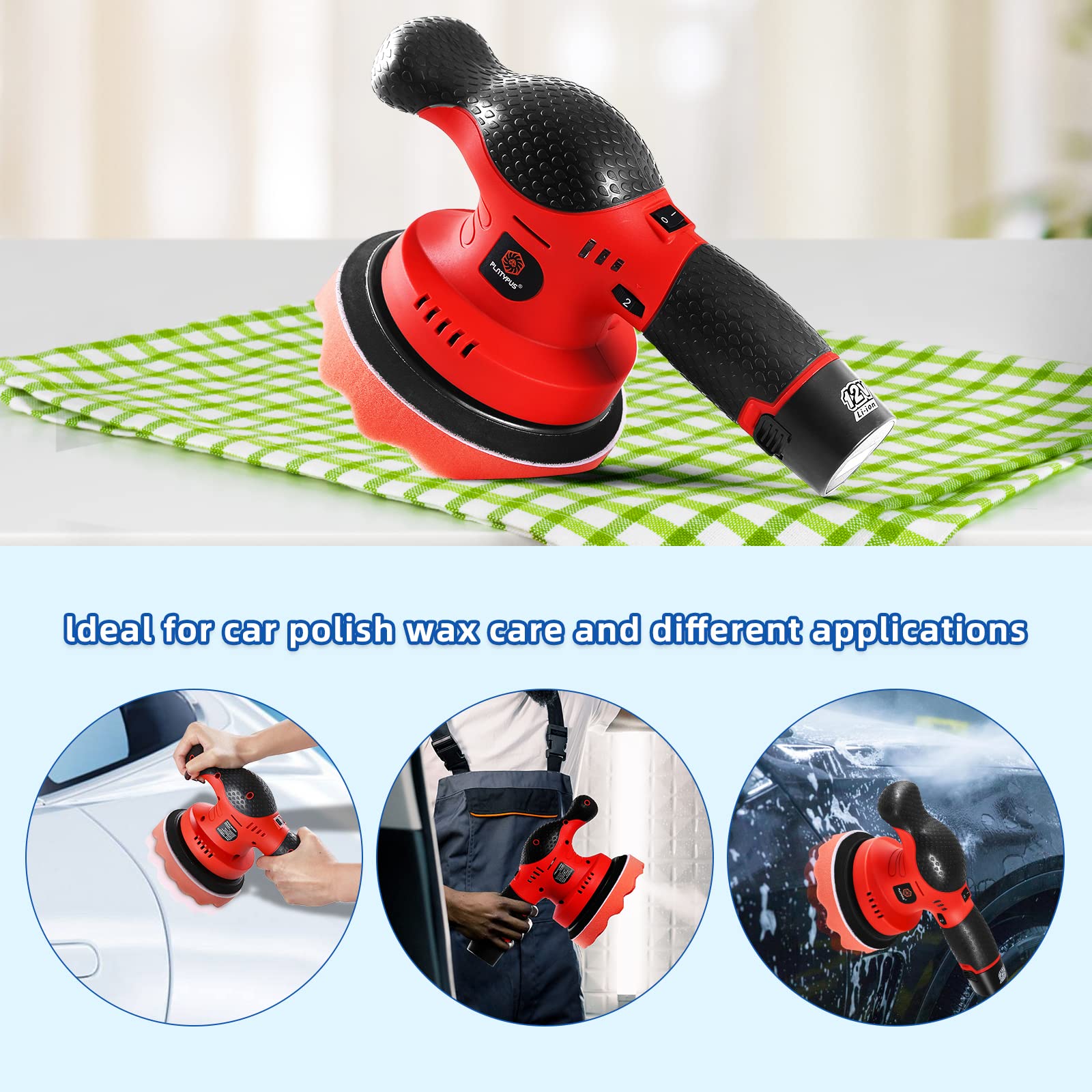 Snapklik.com : Cordless Car Buffer Polisher,6 Inch Polishing Waxer ...