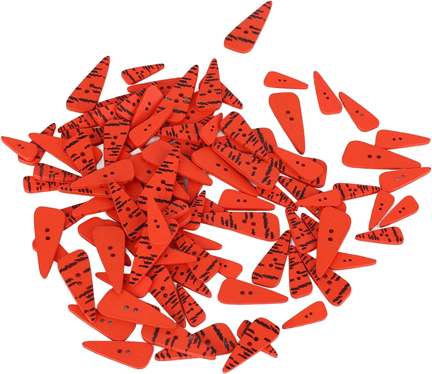 Amazon.com: 100 Pcs Christmas Buttons,2 Holes Red Wood Carrot Buttons ...