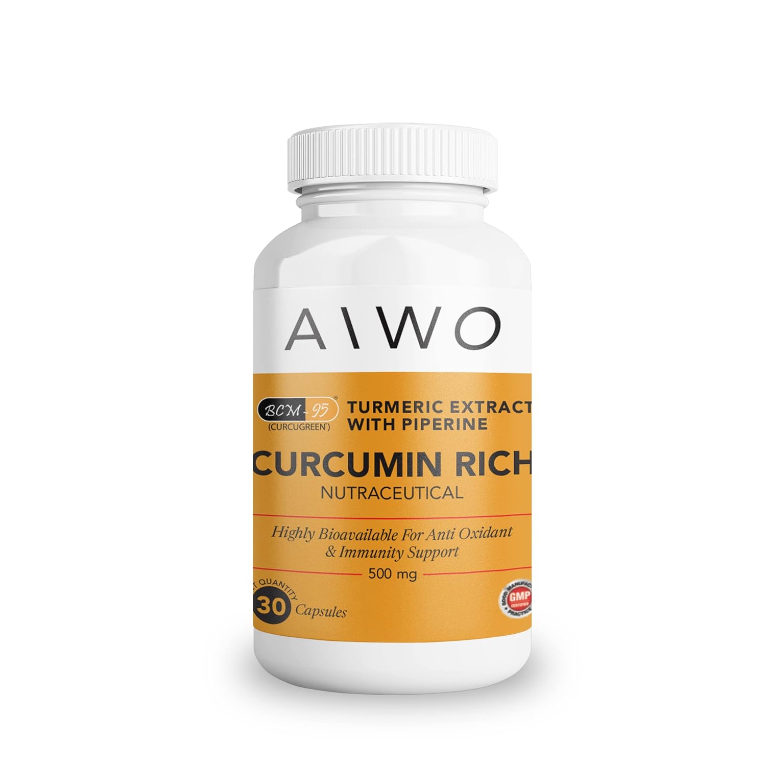 AiWO Curcumin Rich | BCM 95 Curcumin With Piperine Capsules | Curcumin ...