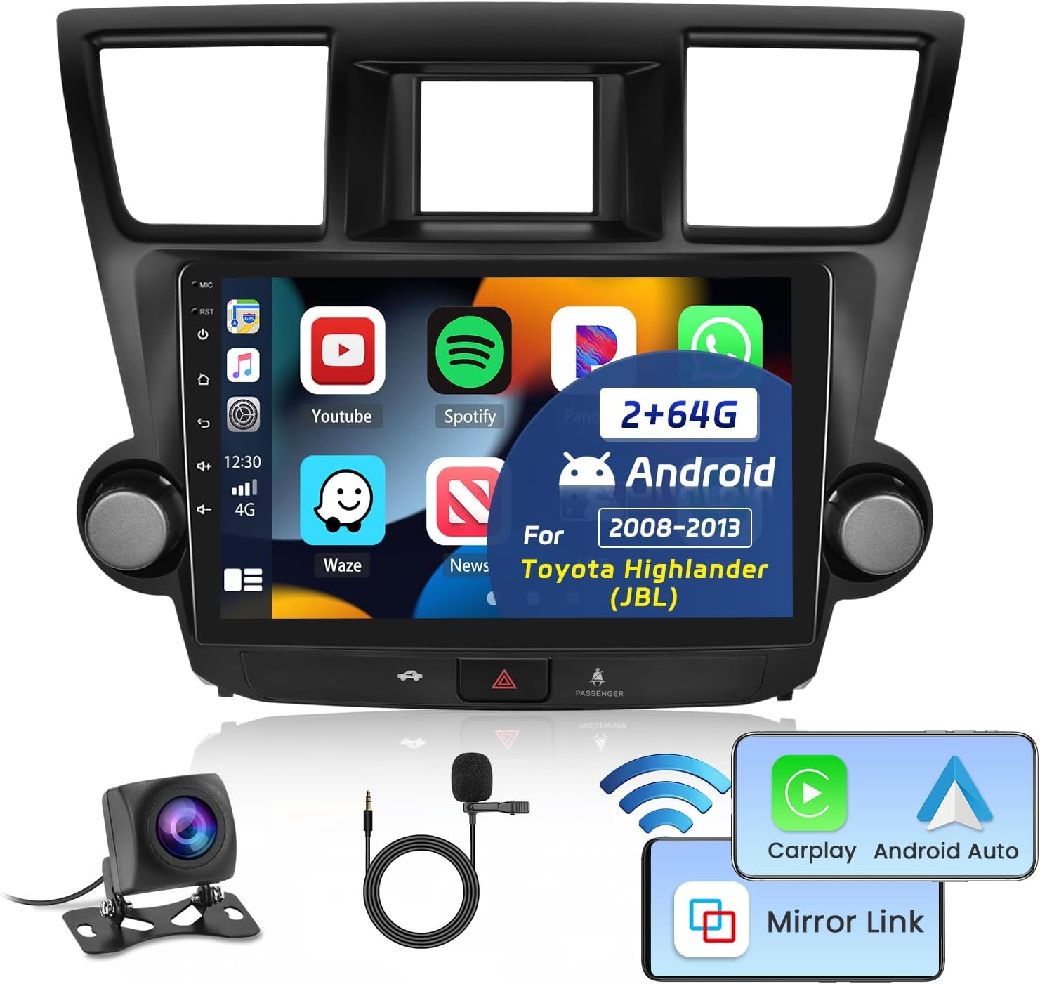 Amazon.com: for 2008-2013 Toyota Highlander Radio, Roinvou Android 11 ...