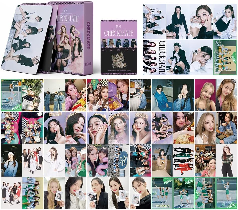 KPOP ITZY 55Pcs LOMO Cards ITZY CHECKMATE Album Postcards KPOP Girl Group Poster 2023 ITZY ...