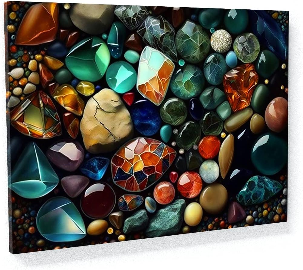 Amazon.com: Sense Canvas Gemstone Abstract Gemstones 5 Canvas Art ...