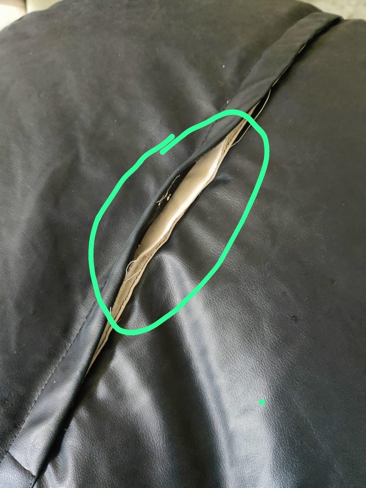 MACCA Brand - XXXXL Faux Leather Bean Bag Filled with Beans (Black ...