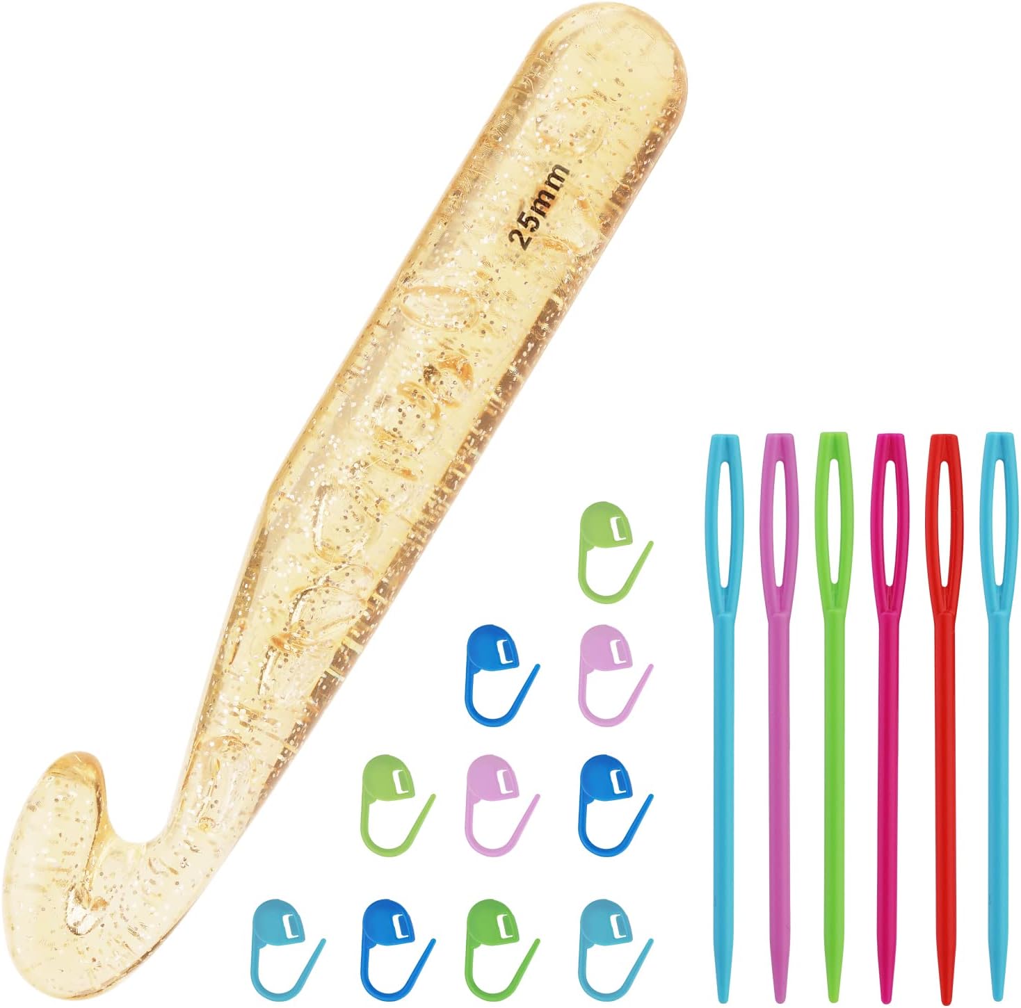 Amazon.com: Mayboos 25mm Huge Crochet Hook, Large Yarn Crochet Hooks ...