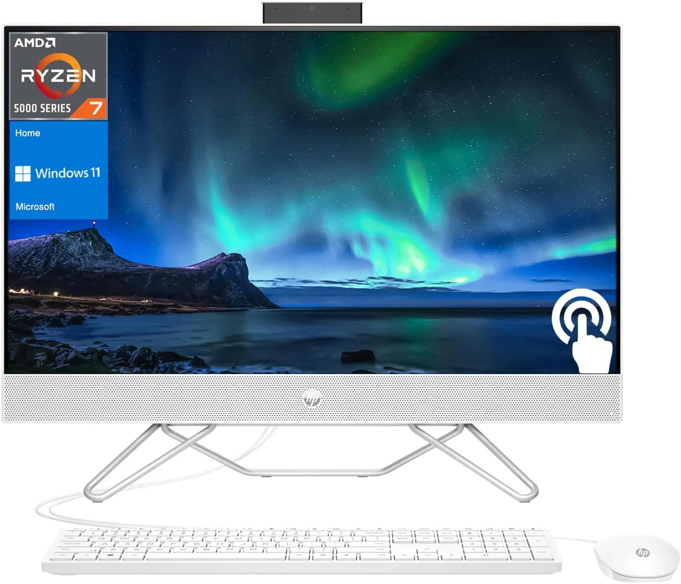 Amazon.com: HP 27" FHD Touchscreen Ryzen 7 All-in-One Desktop, 27" FHD 1920 * 1080 Touchscreen ...