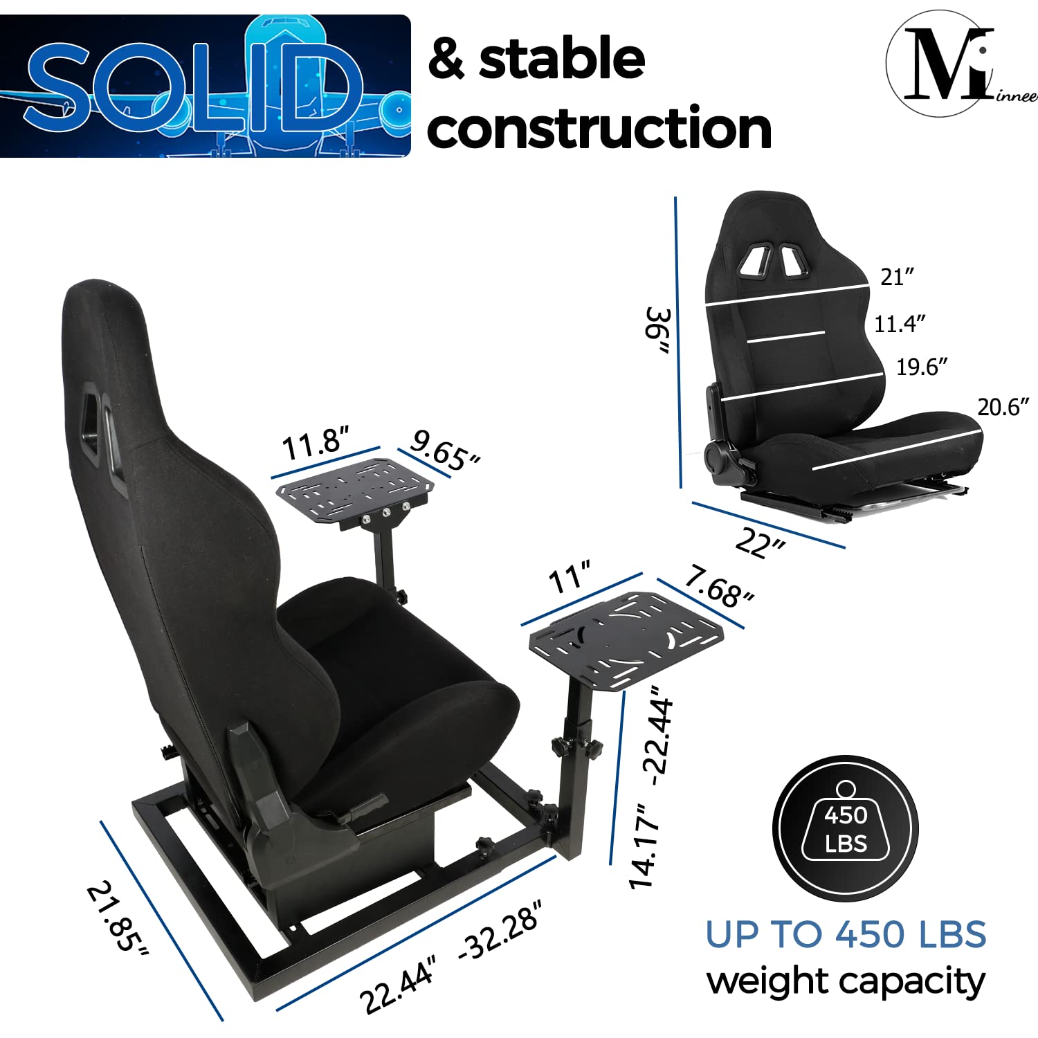 Snapklik.com : Minneer Flight Racing Simulator Cockpit Support Hotas ...