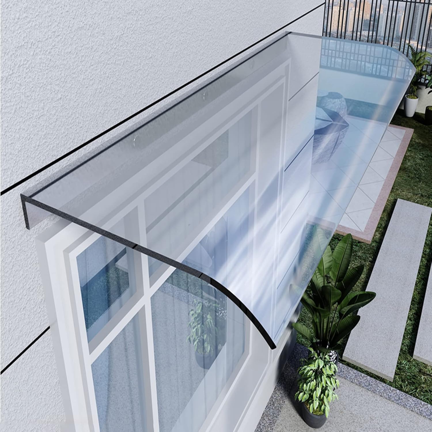 Modern Design Polycarbonate Front Door Canopy Window Rain Shelter Cover ...