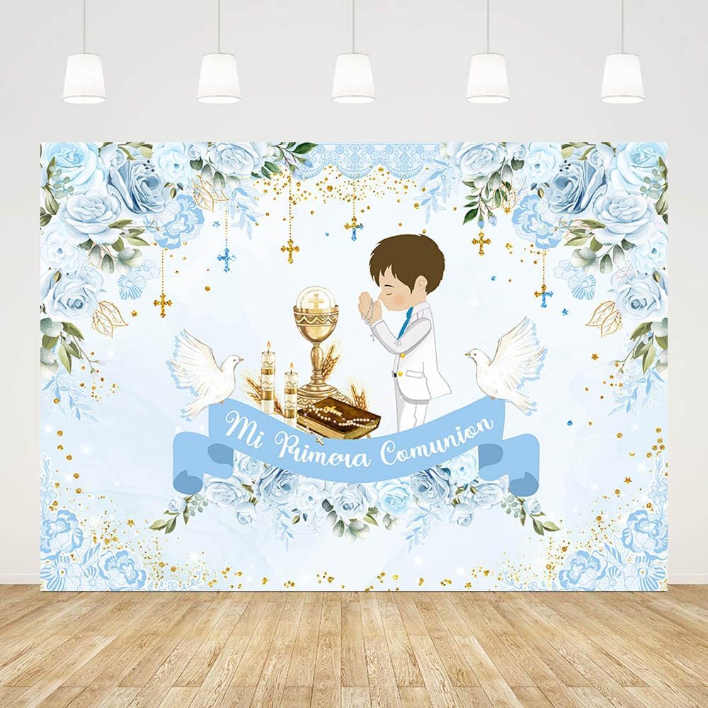 8x6ft Mi Primera Comunion Backdrop for Boys Baptism Philippines | Ubuy