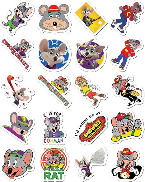 Amazon.com: 20 Pcs Stickers Pack Chuck Colorful E Vinyl Cheese ...