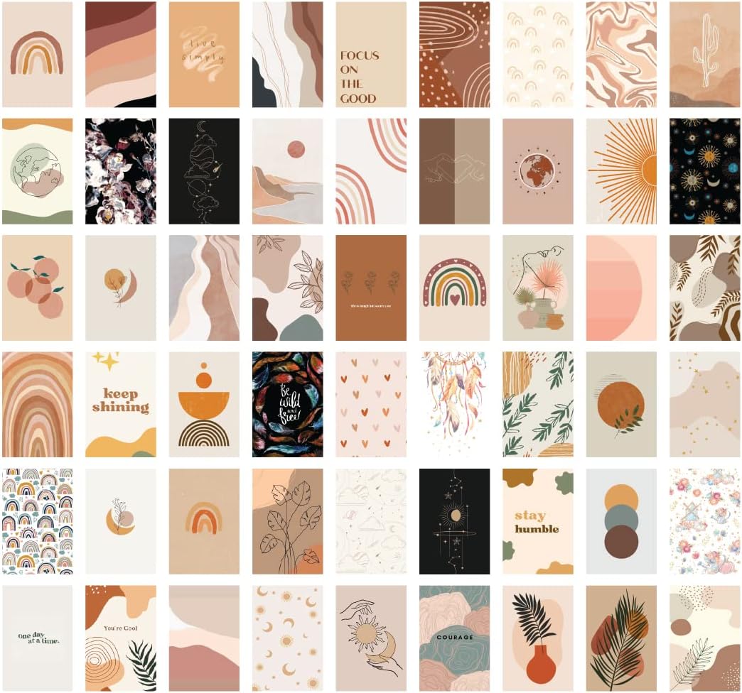 Amazon.com: 54PCS Boho Wall Collage Kit – Vintage Aesthetic 4x6 Art ...