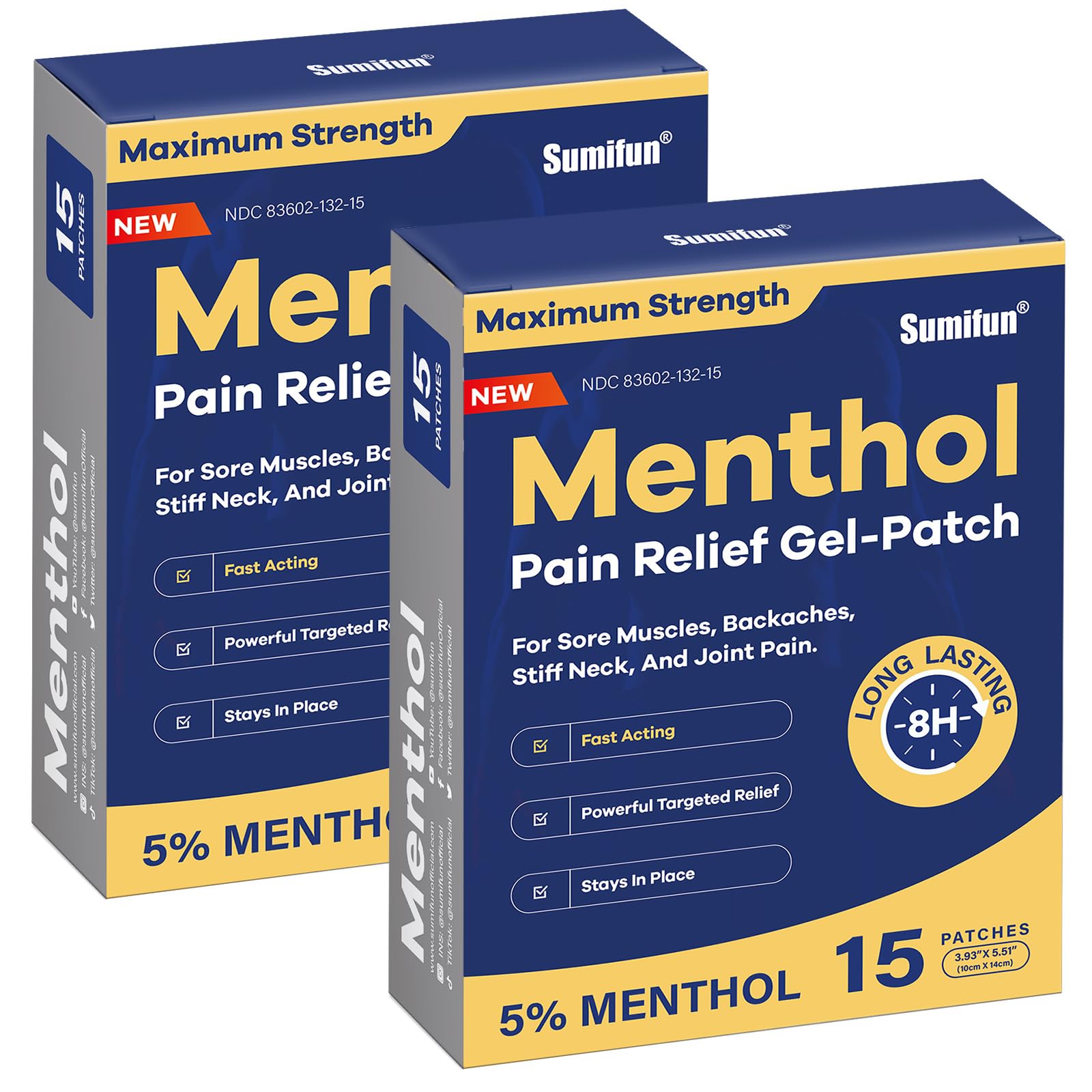 Snapklik.com : Sumifun Medicated Cold Hot Patches - 30 Count 5% Menthol ...