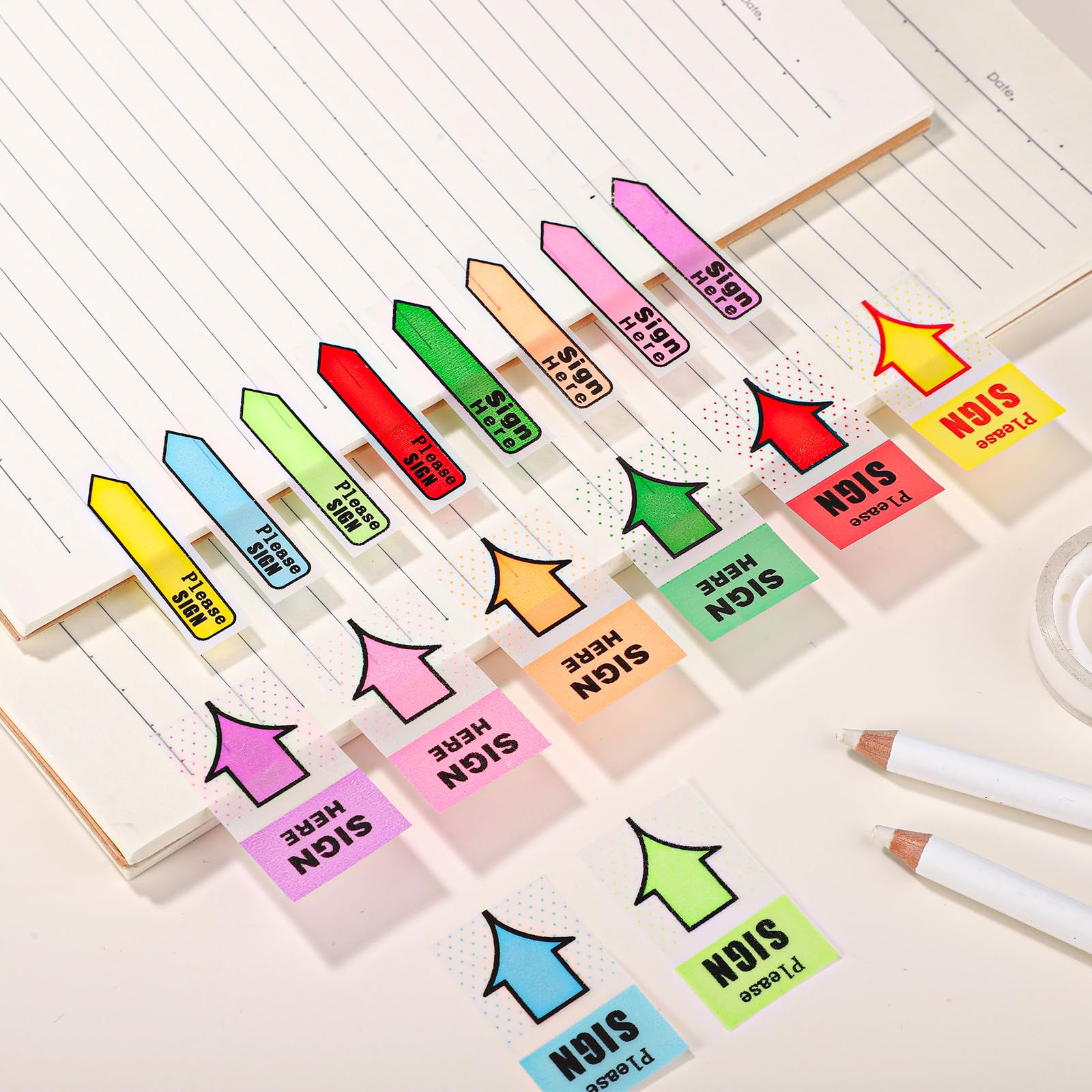 Post It Flags 800pc Colorful Tabs - Adhesive Arrow Flags For Documents ...