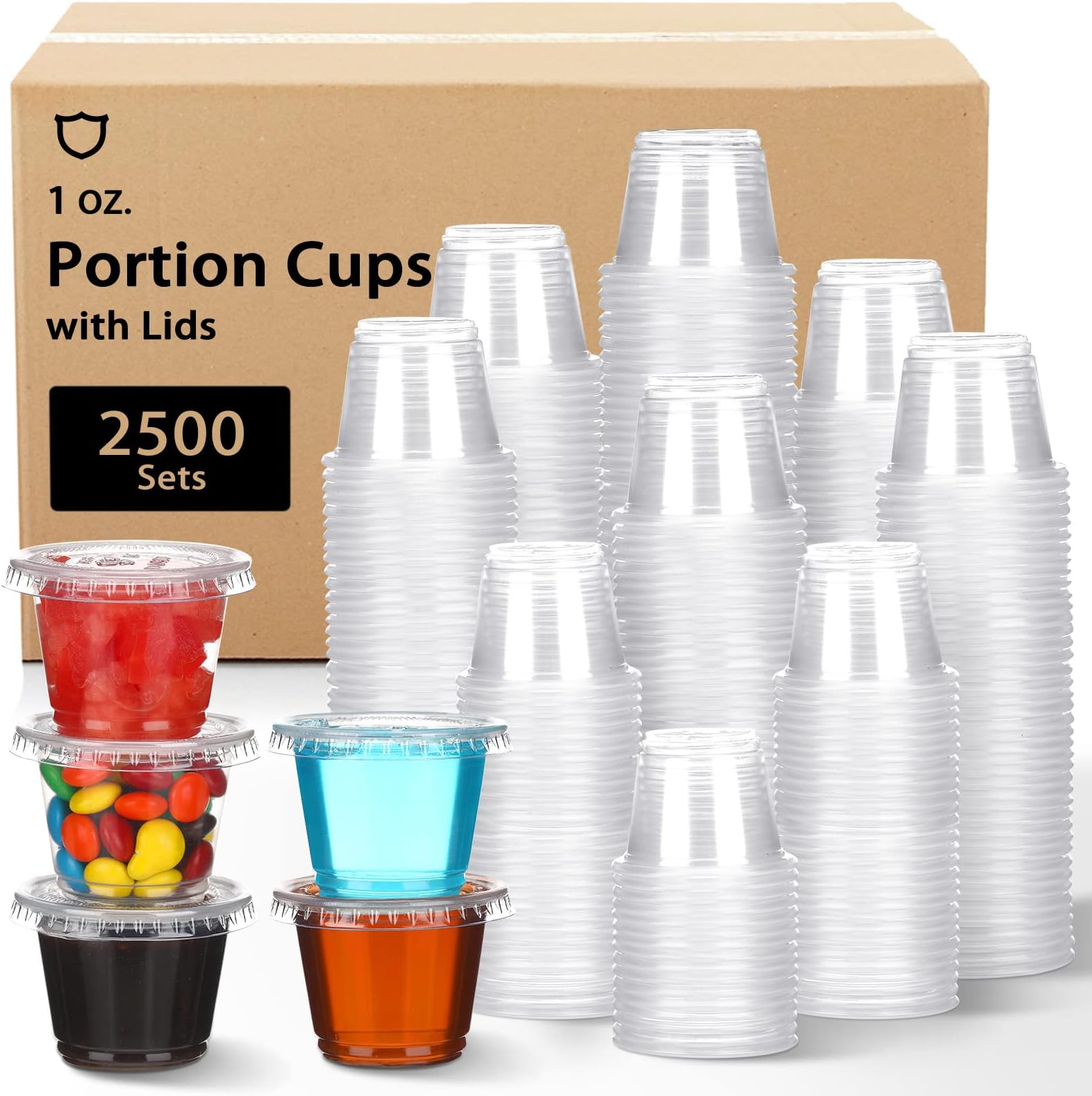 Amazon.com: Bokon 2500 Sets Clear Plastic Portion Cups With Lids ...