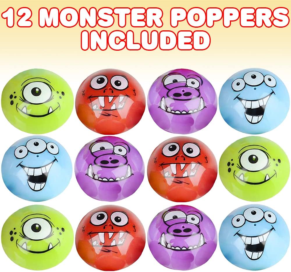 ArtCreativity Monster Poppers, juego de 12, juguetes de media bola ...