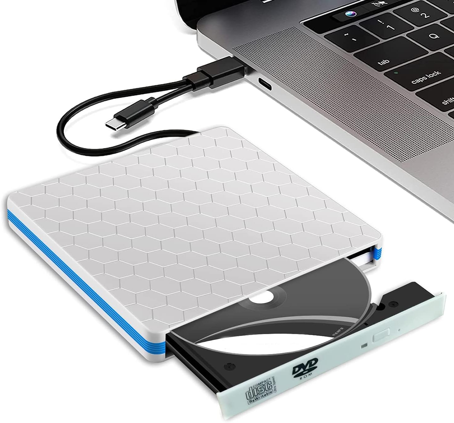 Amazon.com: intendvision External CD DVD Drive Slim USB C Writer ...