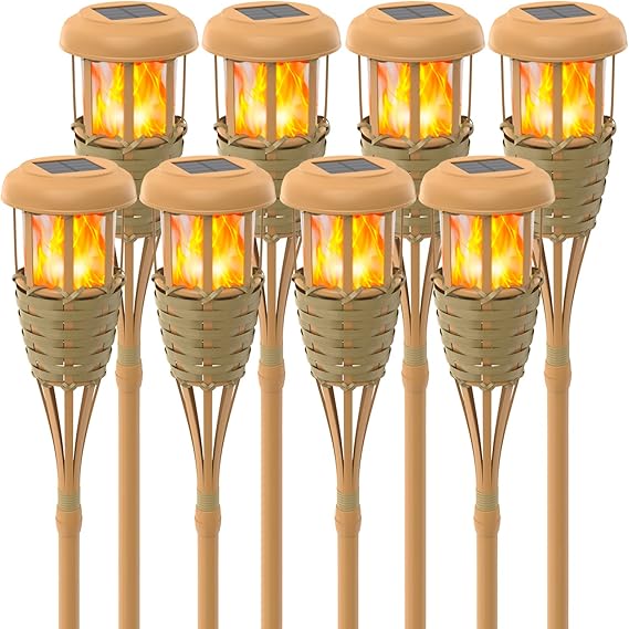 Amazon.com : Evelynsun Tiki Torch Solar Lights Outdoor - Solar Torch ...