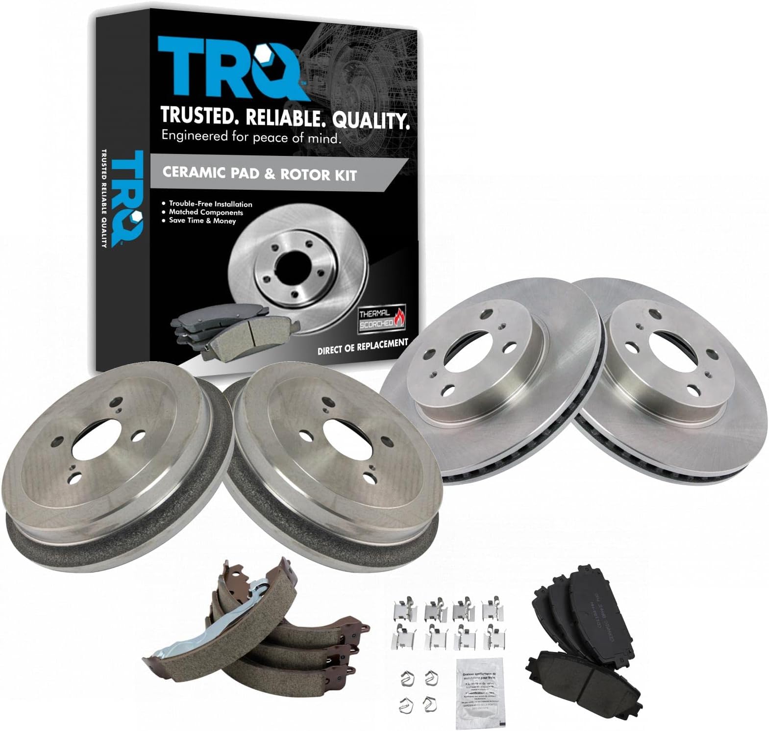 Amazon.com: Transit Auto - Front Rear Disc Brake Rotors Ceramic Pads ...