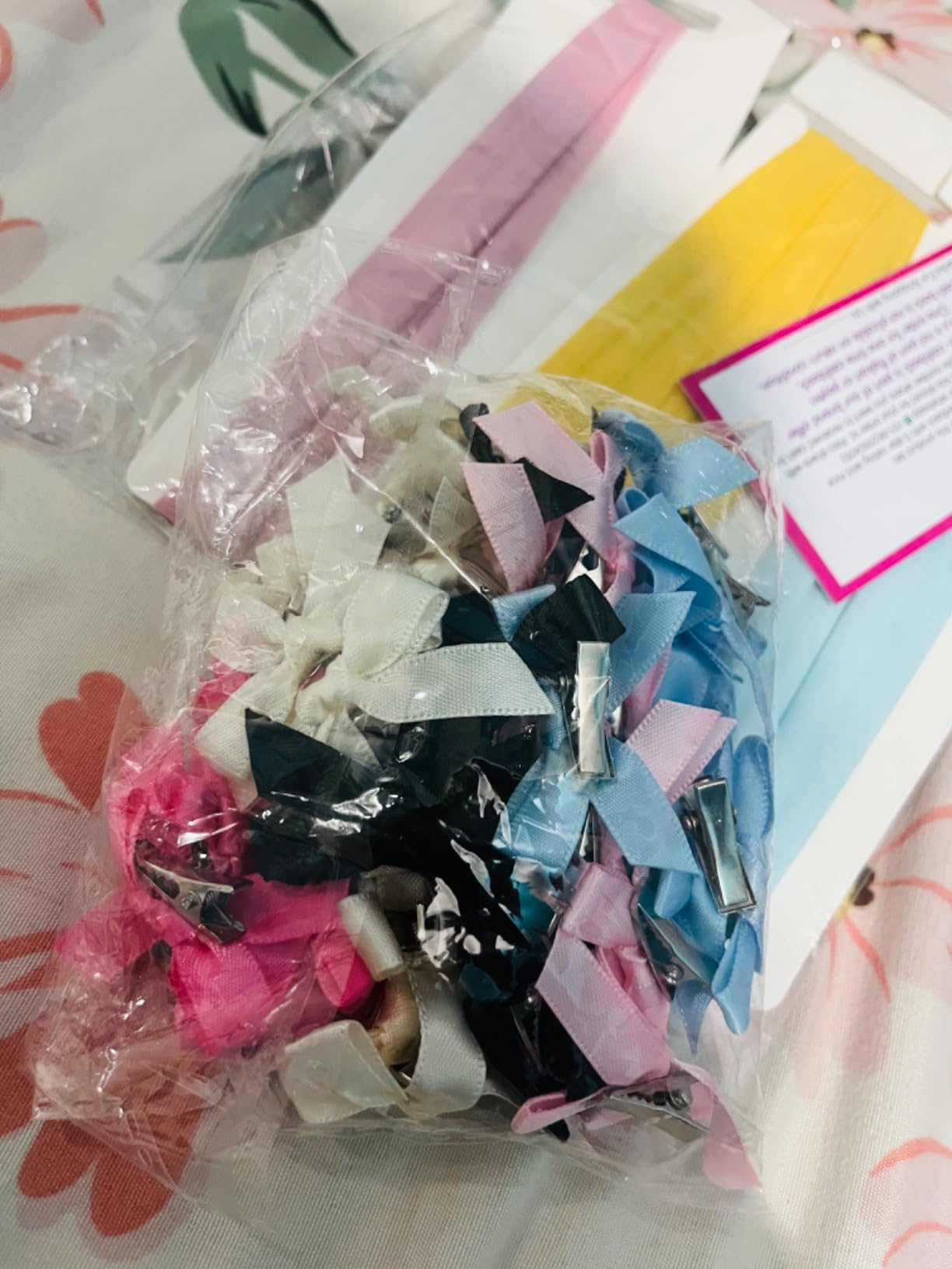 PALAY® 50Pcs Hair Clips for Women Girls 5 Colors Cute Small Bowknot ...