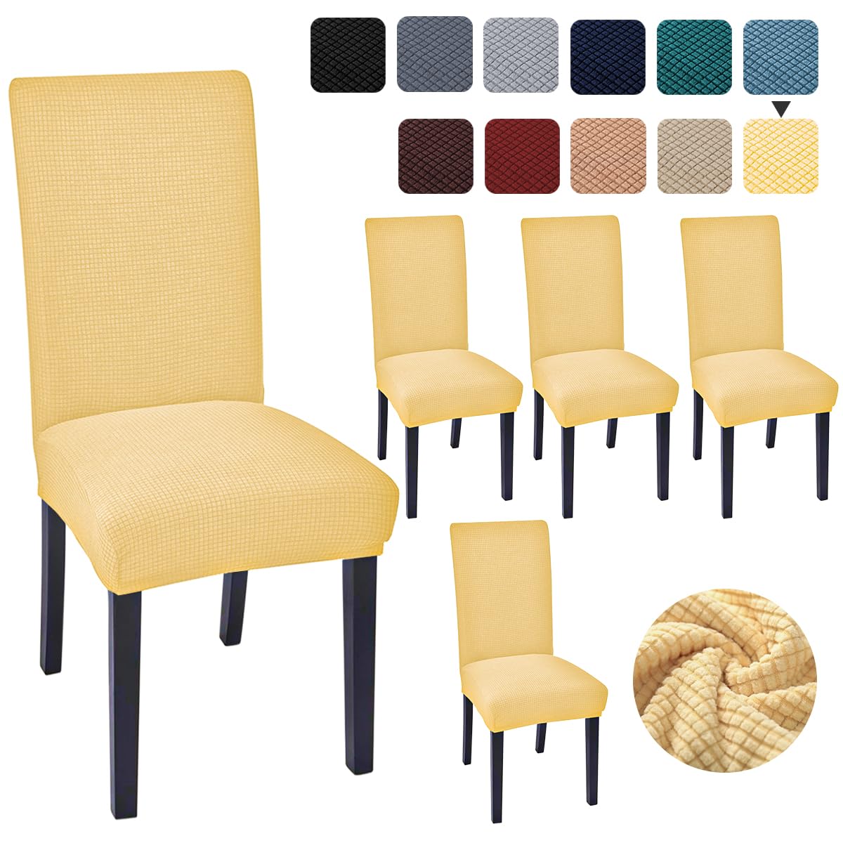 Amazon.com: Aertiavty Chair Covers for Dining Room Set of 4 Kitchen ...