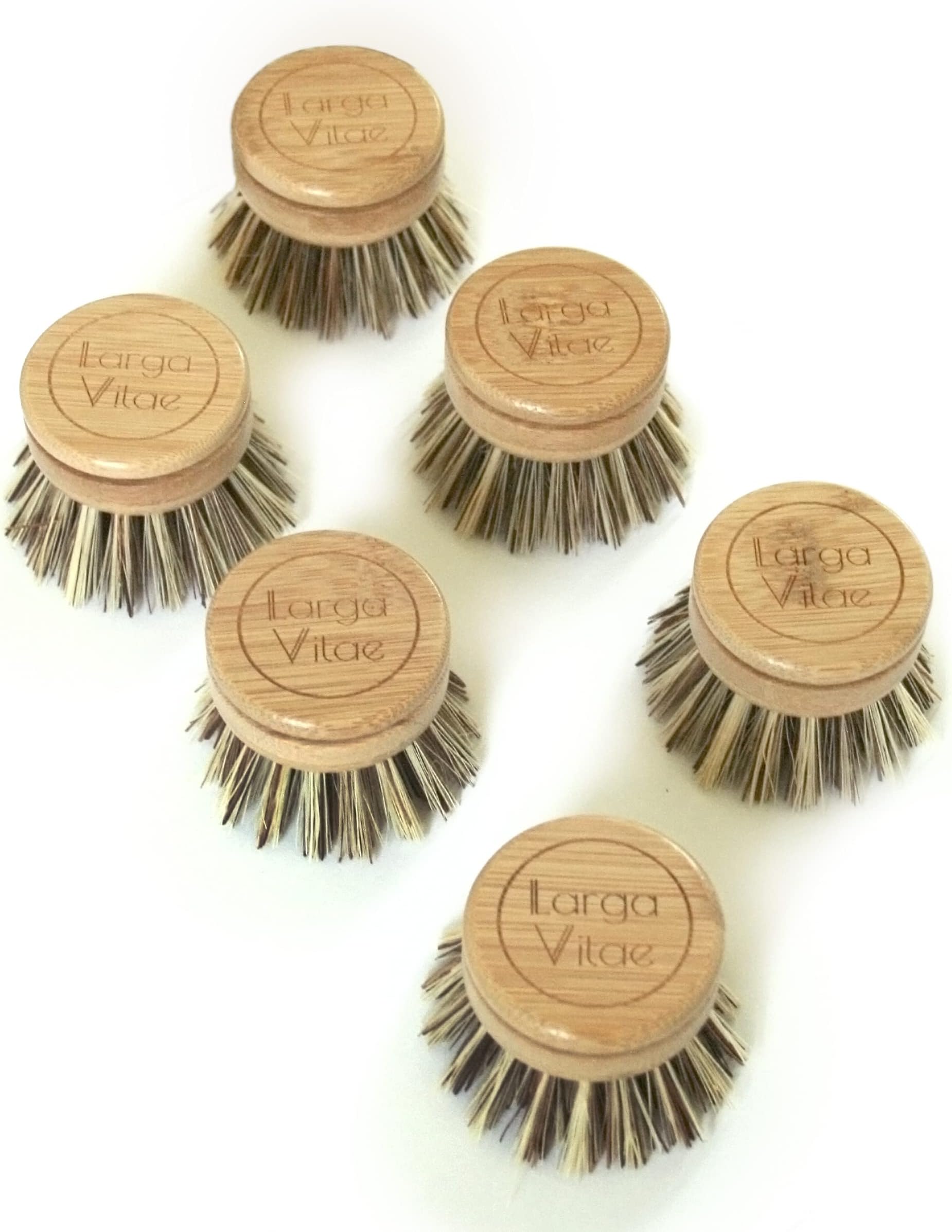 Amazon.com: Set of 4 dish Brushes Wooden Kitchen Brushes with Handle ...