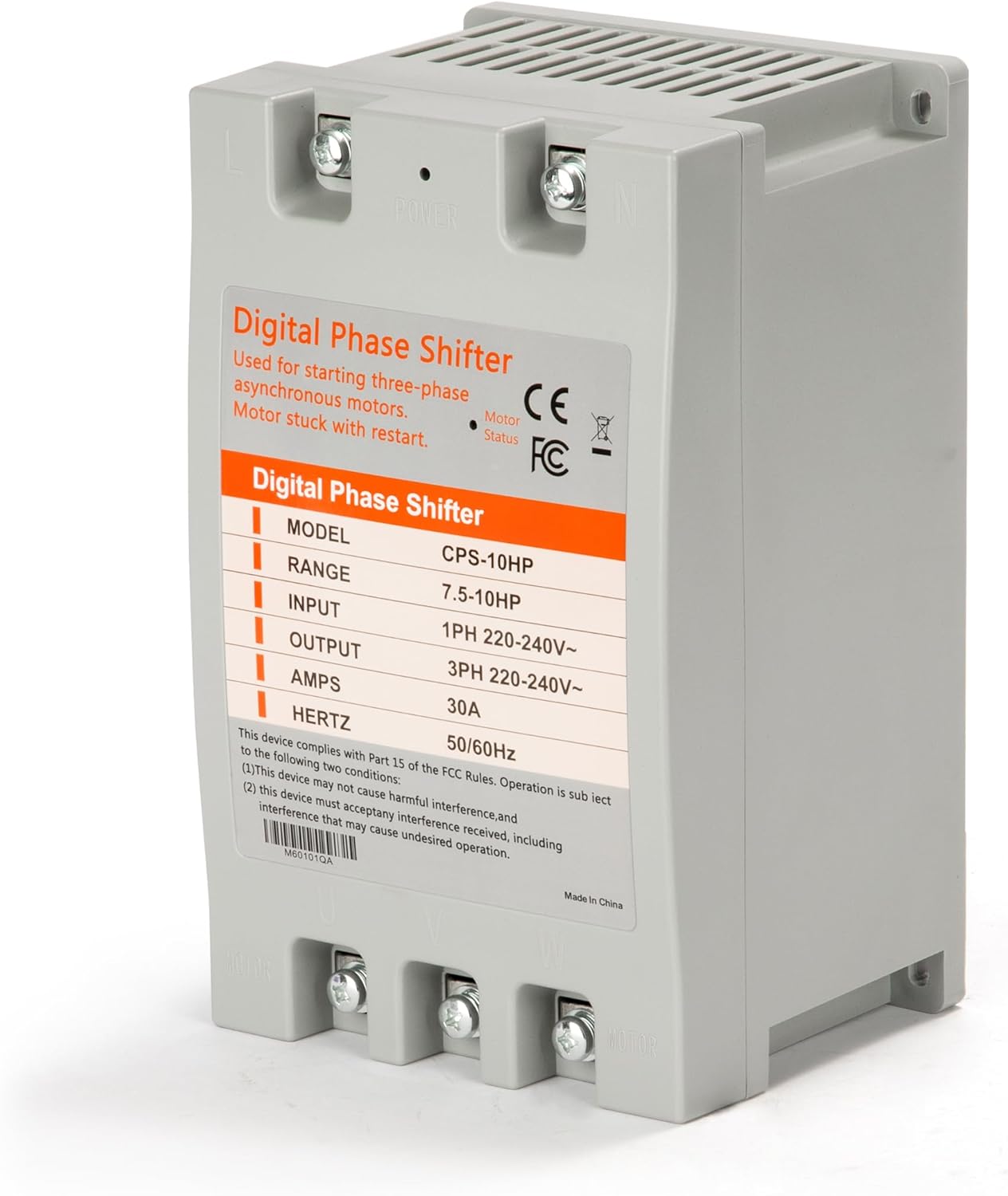YMYP Single Phase to 3 Phase Converter - 10HP 30A 220V, Digital Phase ...