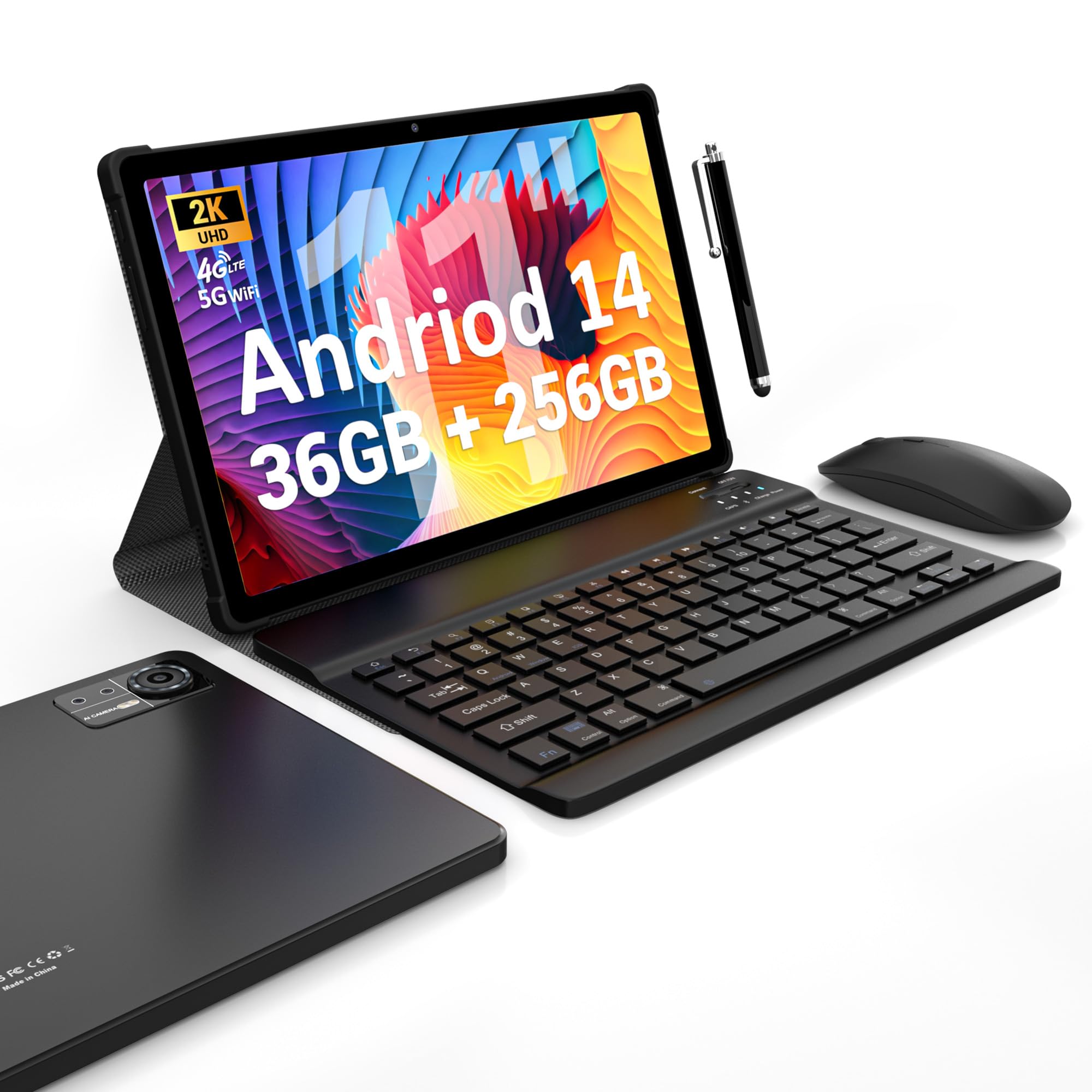 FASTWD Android 14 Tablet 11 Inch Tablet 36GB RAM + 256GB ROM (1TB TF ...