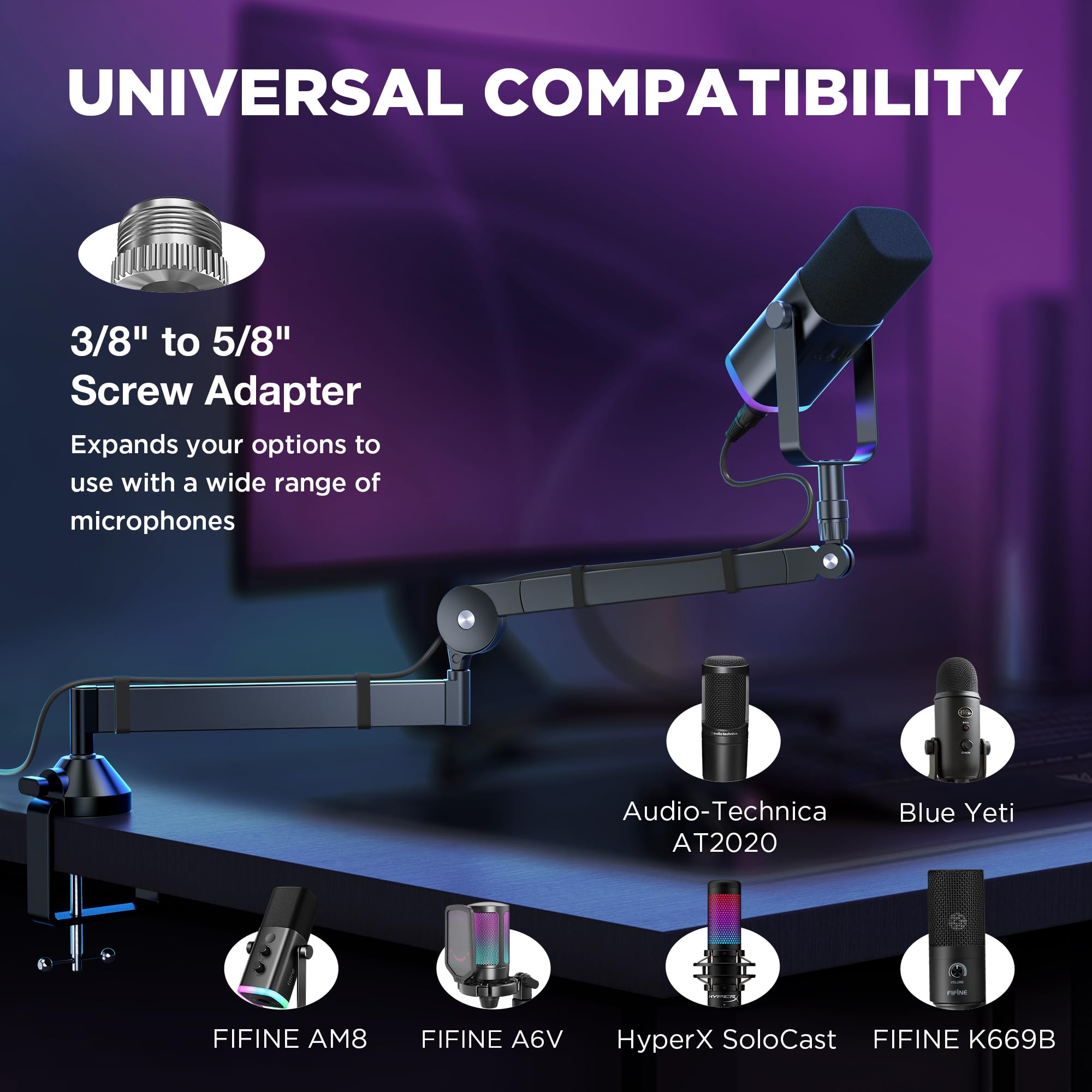 Snapklik.com : InnoGear Low Profile Mic Arm, Microphone Boom Arm Desk ...