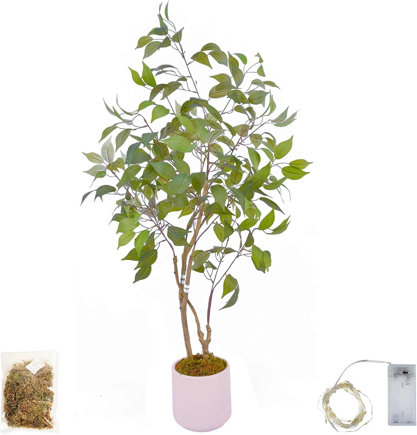 Amazon.com: MCTYBB Artificial Fake Ficus Tree 4FT Tall 1Pack with ...