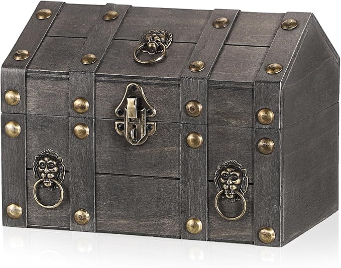 Amazon.com: ELLDOO Vintage Treasure Chest Box, Pirate Keepsakes Box for ...