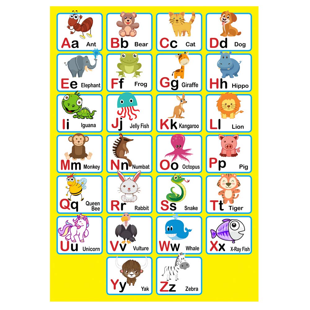 Abc Alphabet Poster Kids Poster Educational Wall Chart Classroom School ...