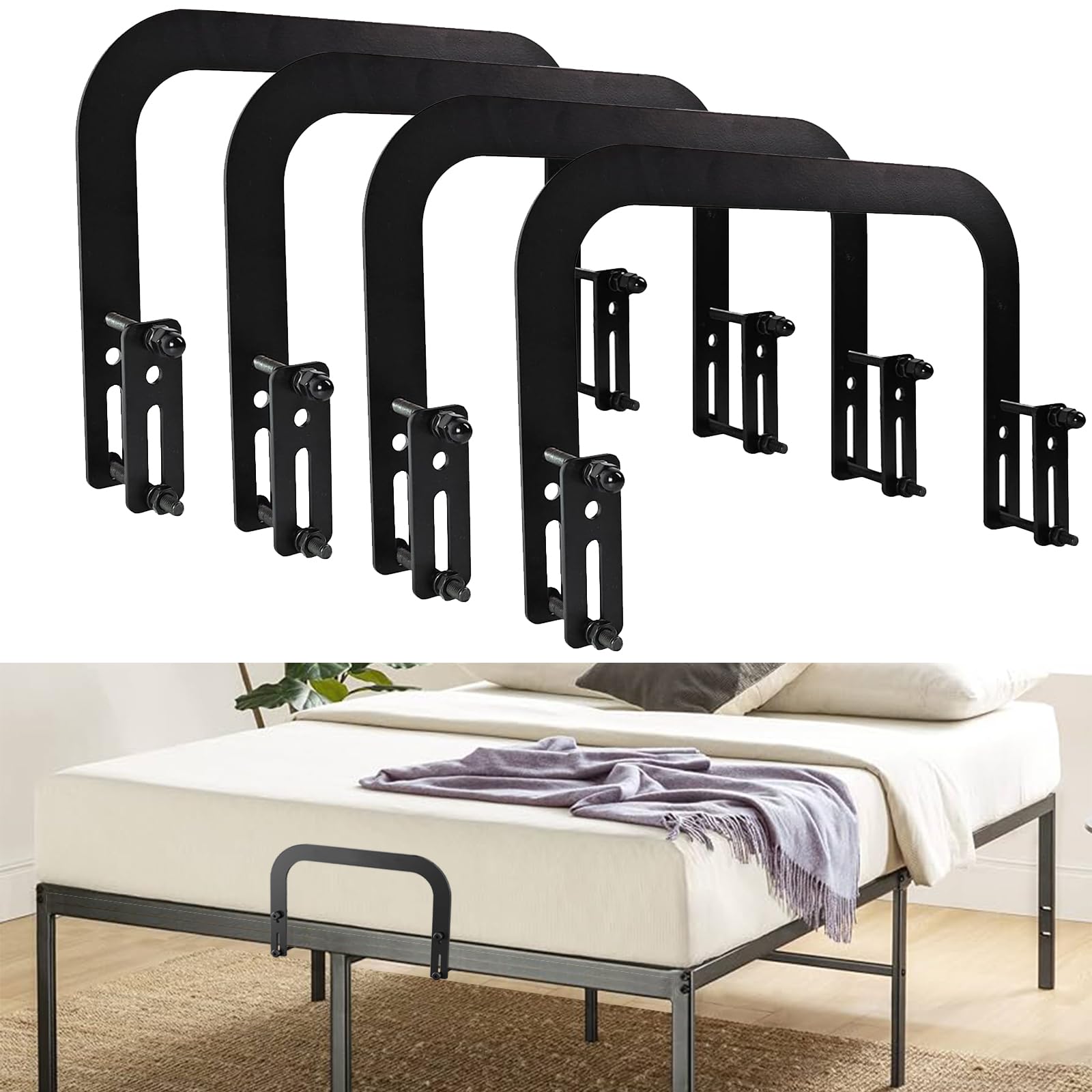 Amazon.com: ANTEISI 4 Pcs Mattress Holder for Metal Bed Frame,Mattress ...