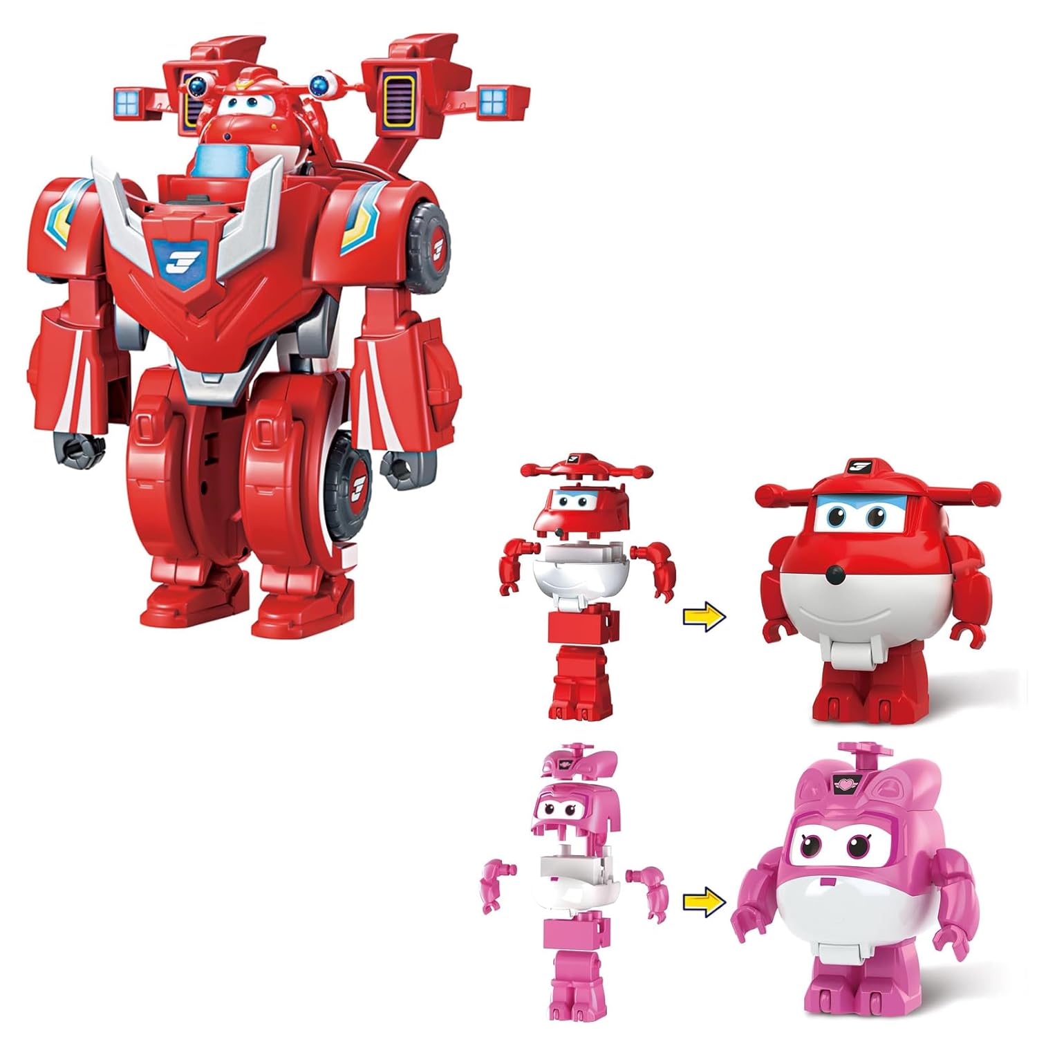 Amazon.com: Super Wings 2-in-1 Transforming Toy Bundle: Building Blocks ...