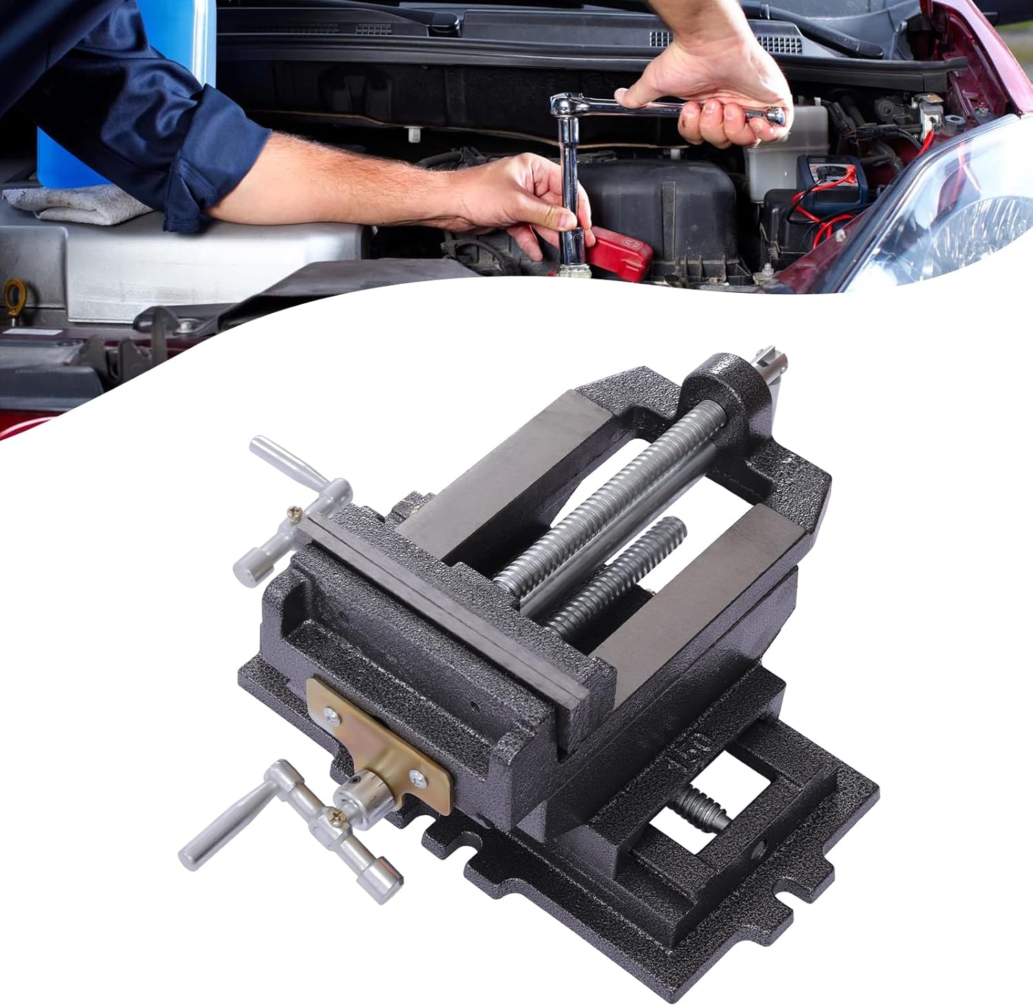 6" Cross Slide Vise Drill Press Milling Vise, Black Bench Mount Clamp ...