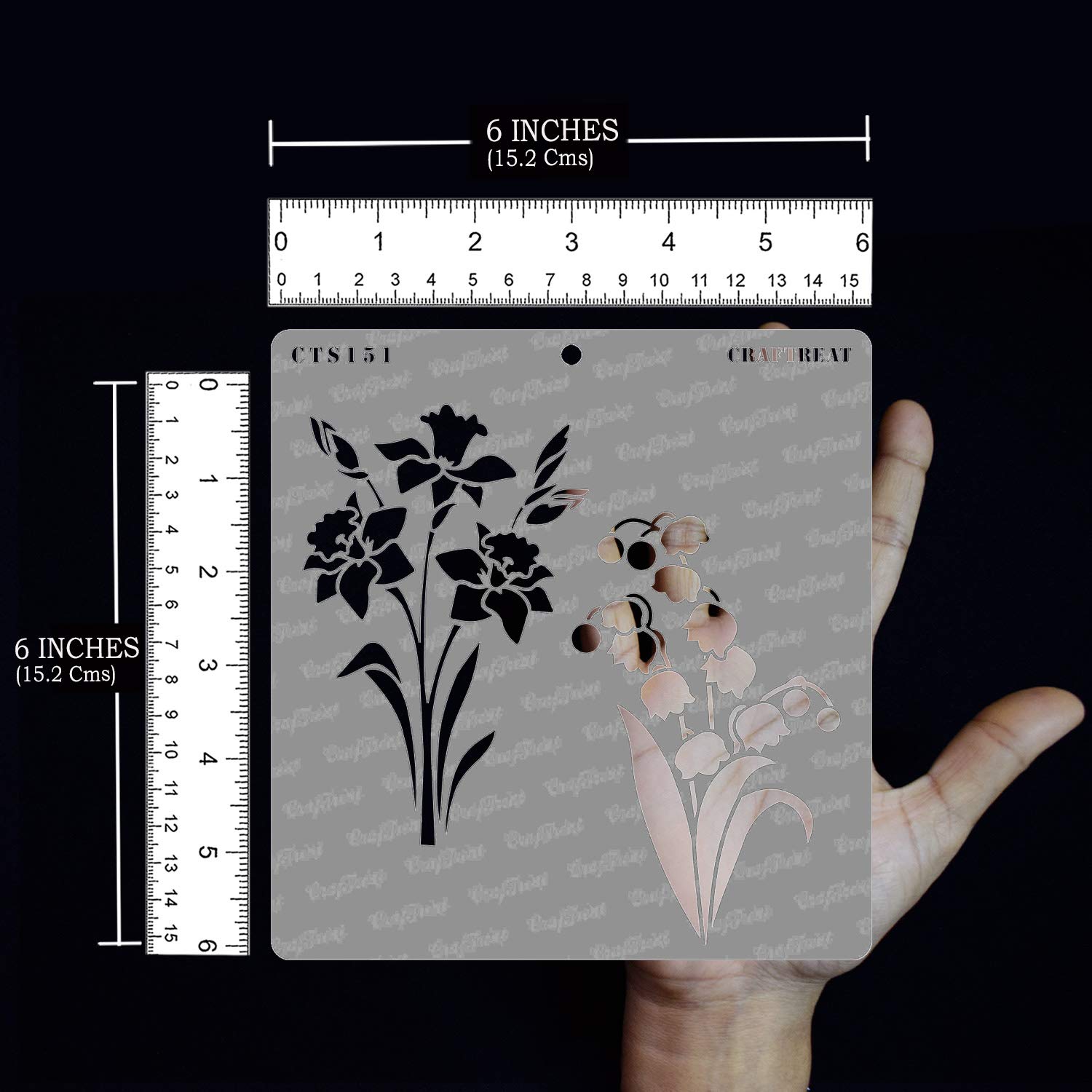 Snapklik.com : CrafTreat Reusable Daffodil Flower Stencils For Painting ...