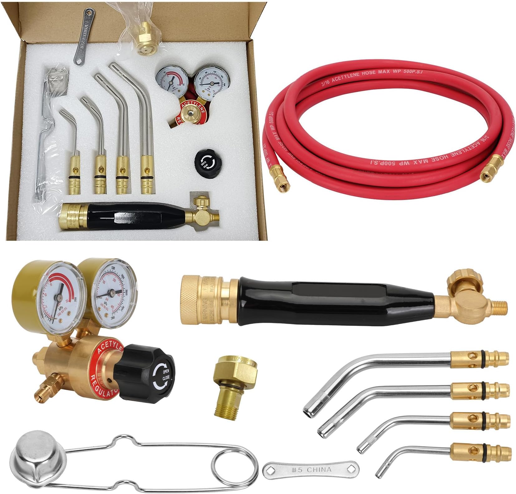 Professional Air Acetylene Torch Kit Fuel Gas kit 11 pieces Turbo Torch ...