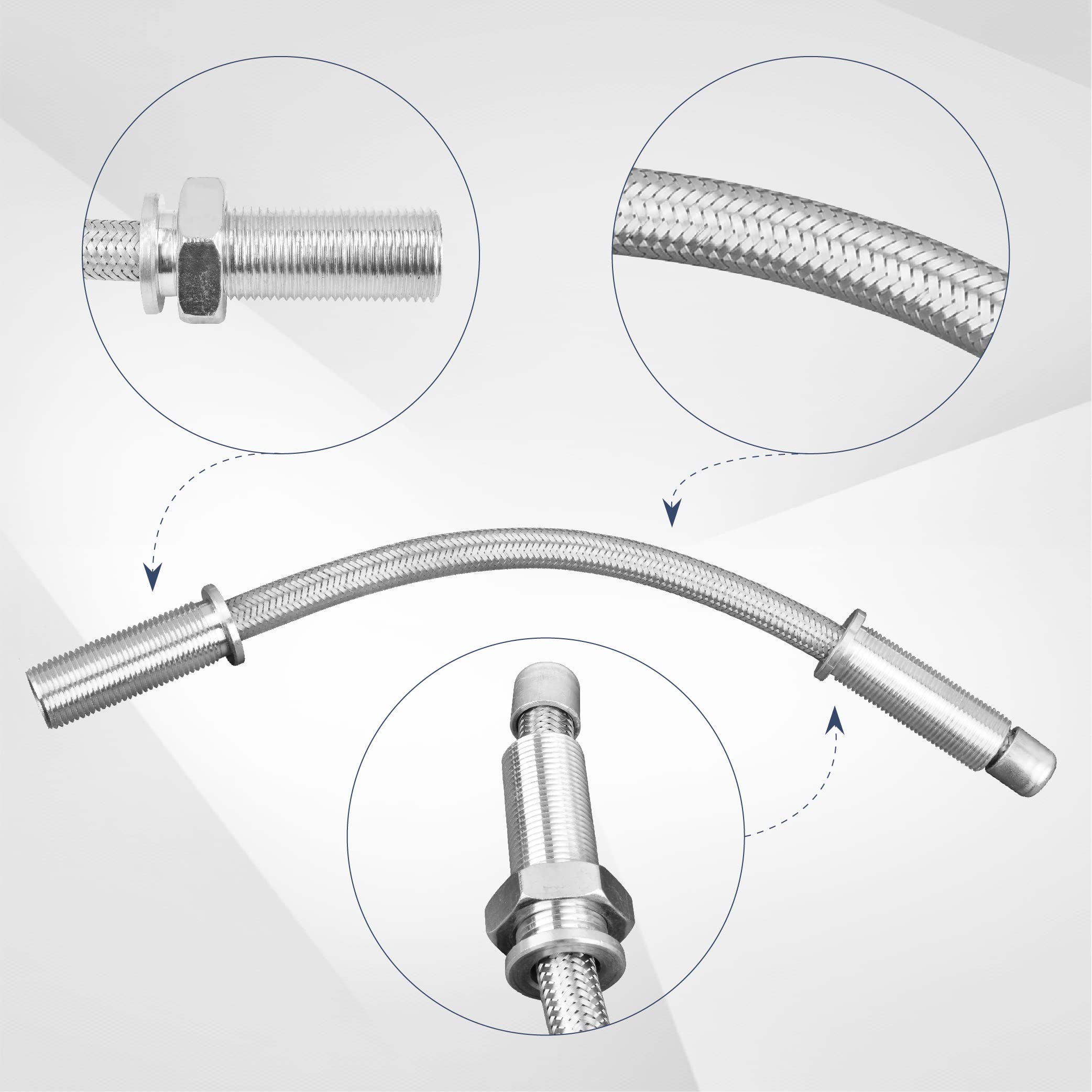 Snapklik.com : BATONECO 12" Stainless Steel Door Loom1 Pair Door Wire ...