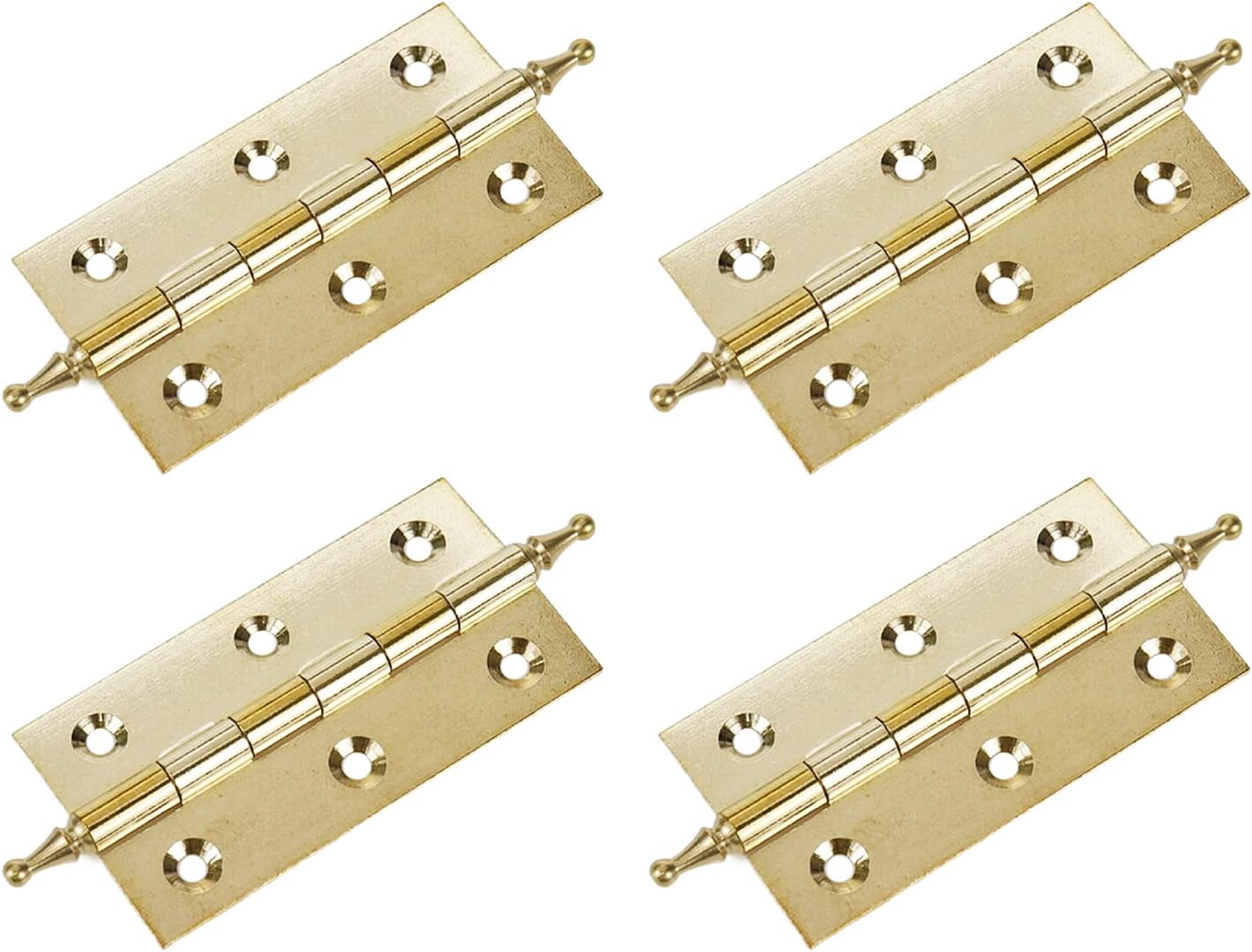 Curqia 4 Sets Gold Butt Hinges Solid Hinges for Wooden Box with Screws ...